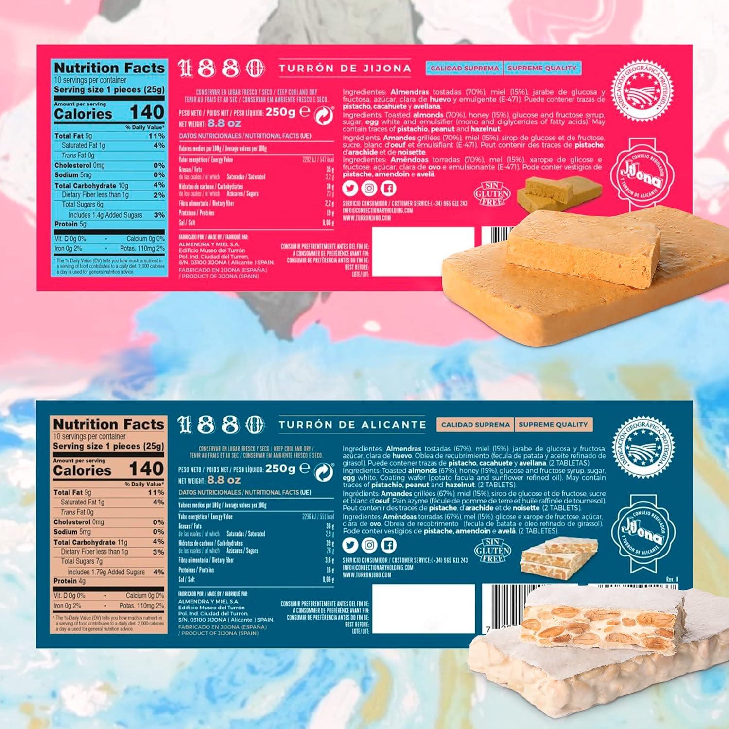 1880 Sinestesia Jijona Turon Christmas Pack 250 g + Alicante Turon 250 ...