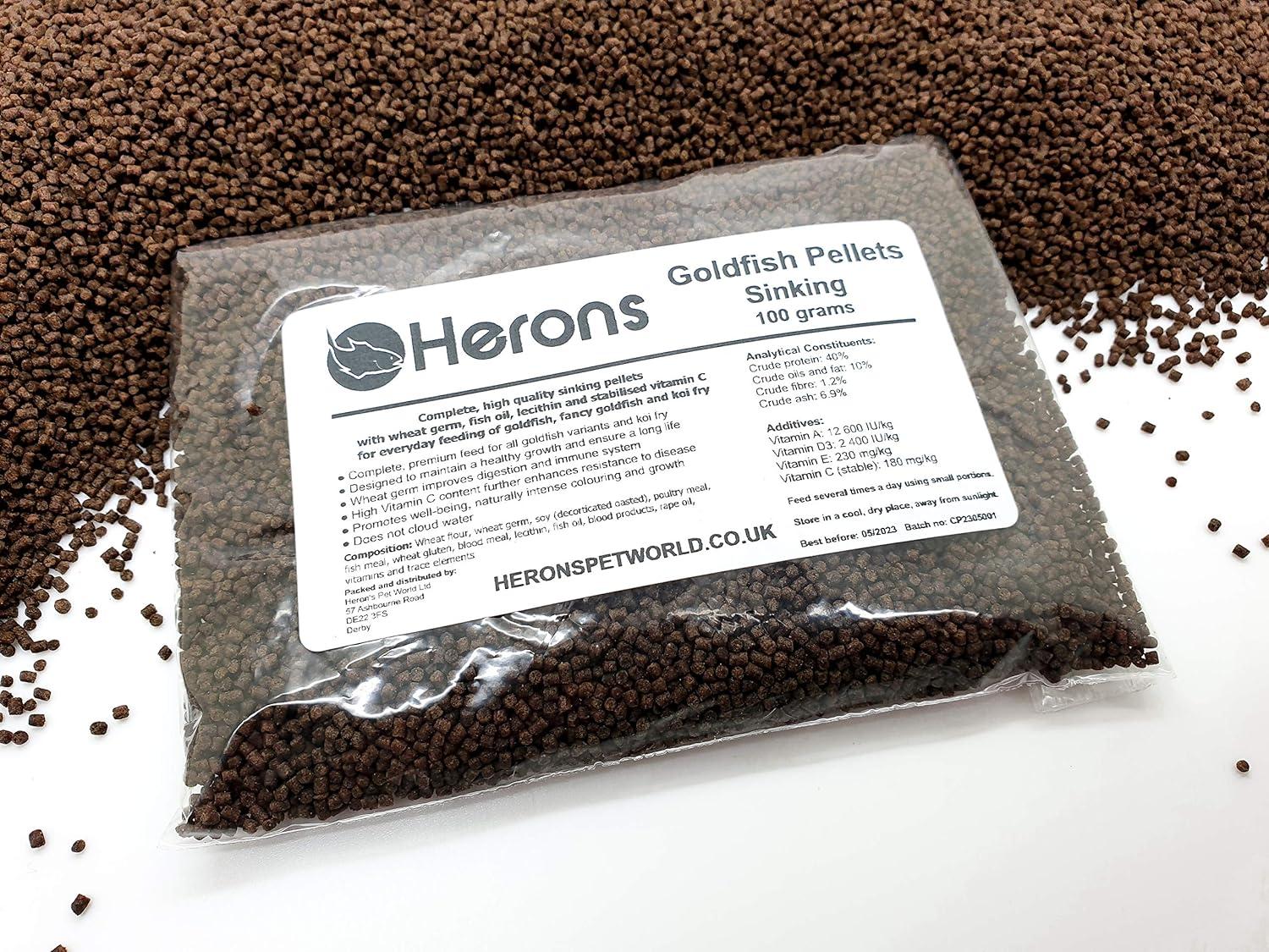 HERONS - Goldfish Pellets Sinking Pellets for All Goldfish Varieties ...