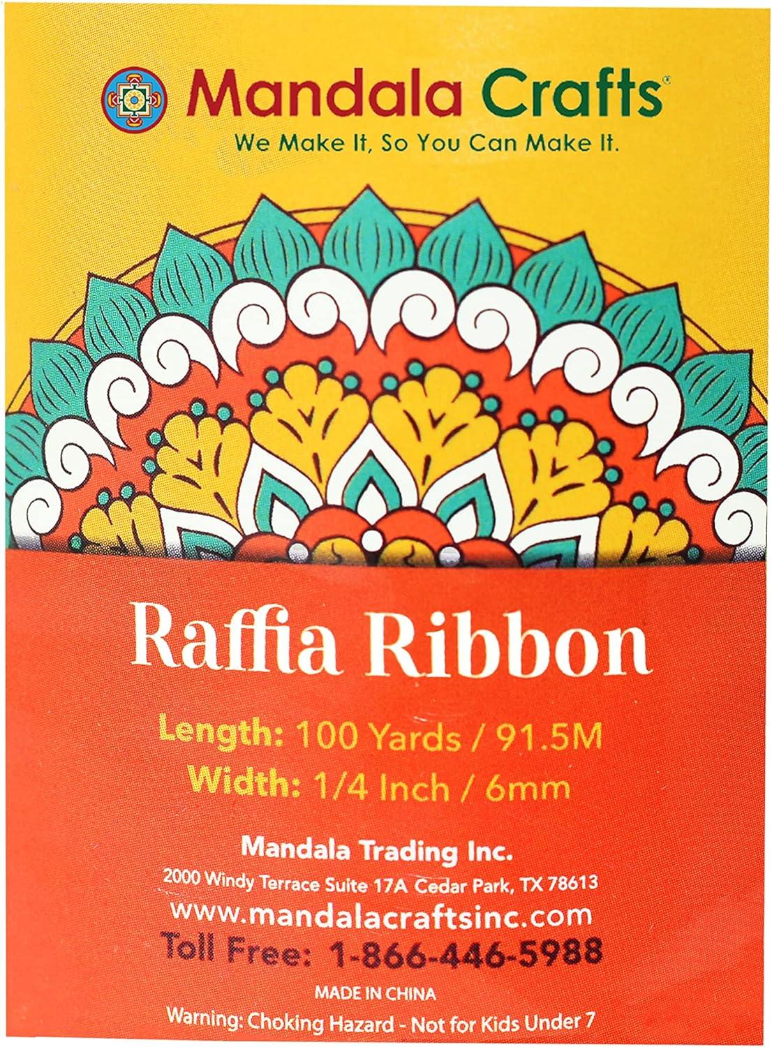 Mandala Crafts Pink Raffia Ribbon 1/4 Inch - 100 Yds Twisted Paper Bulk ...