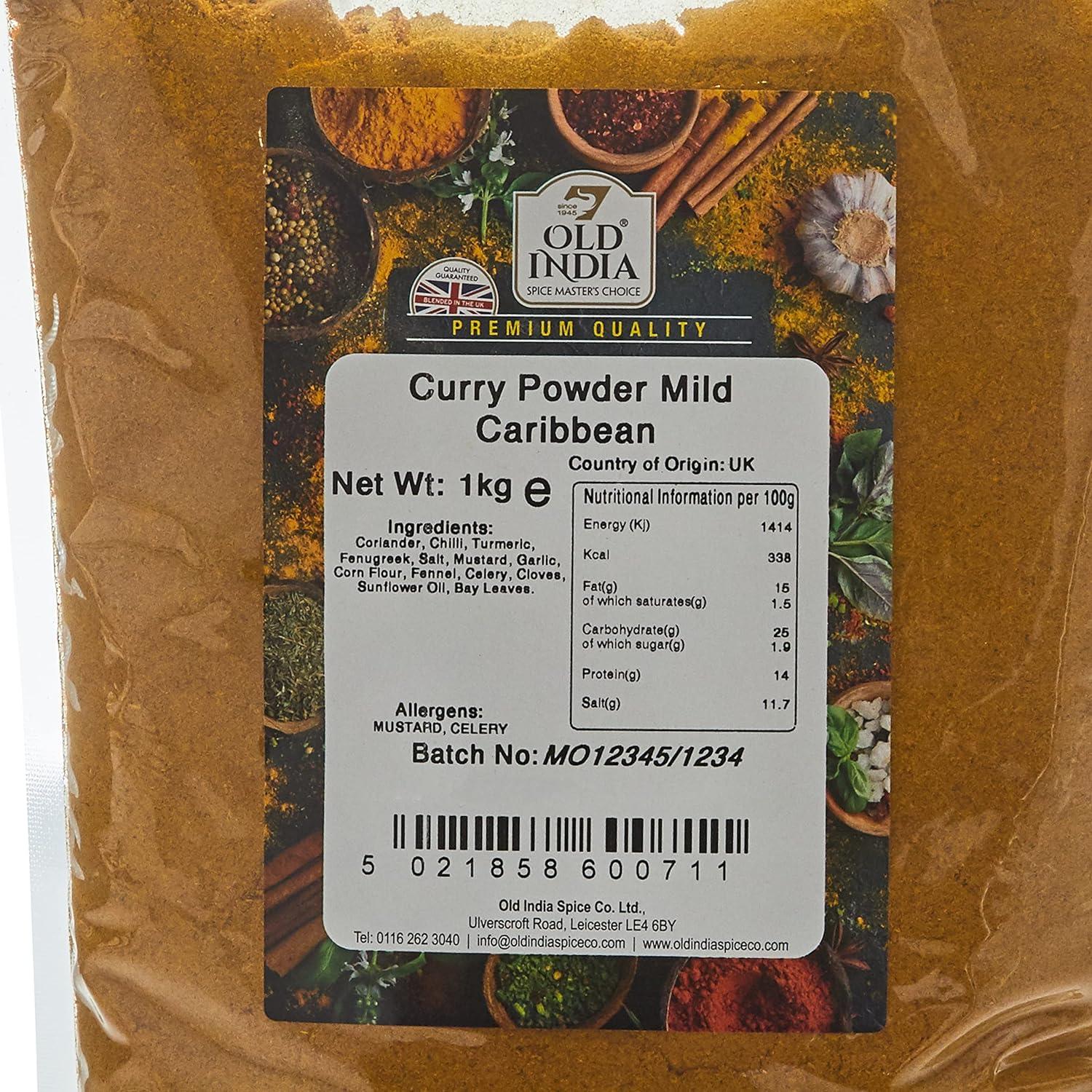 Old India Curry Powder Mild Caribbean 1kg - Authentic Blend for Exotic ...