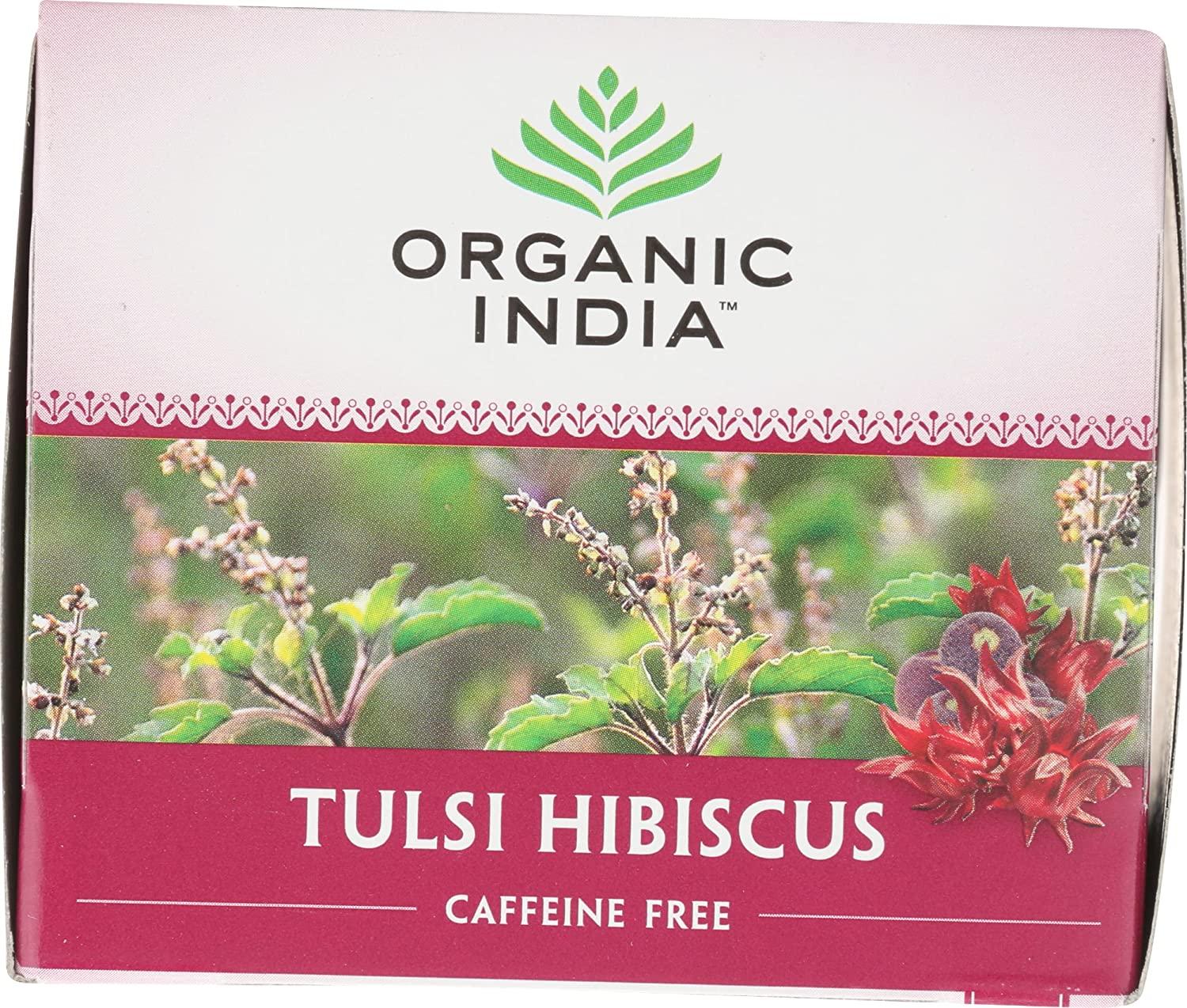 Organic India Tulsi Hibiscus Tea Infusion - 18 Count - Herbal Wellness Brew | Buy Now with ...