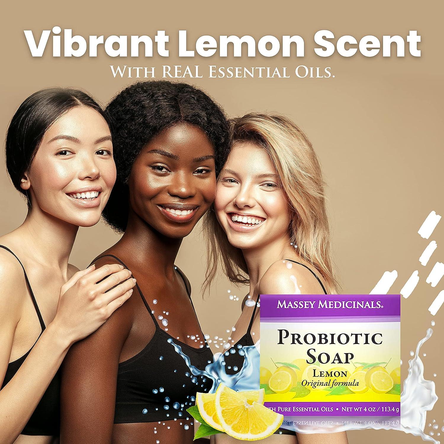 Massey's CF 100% Natural Probiotic Lemon Body Soap - 4oz | Refreshing ...