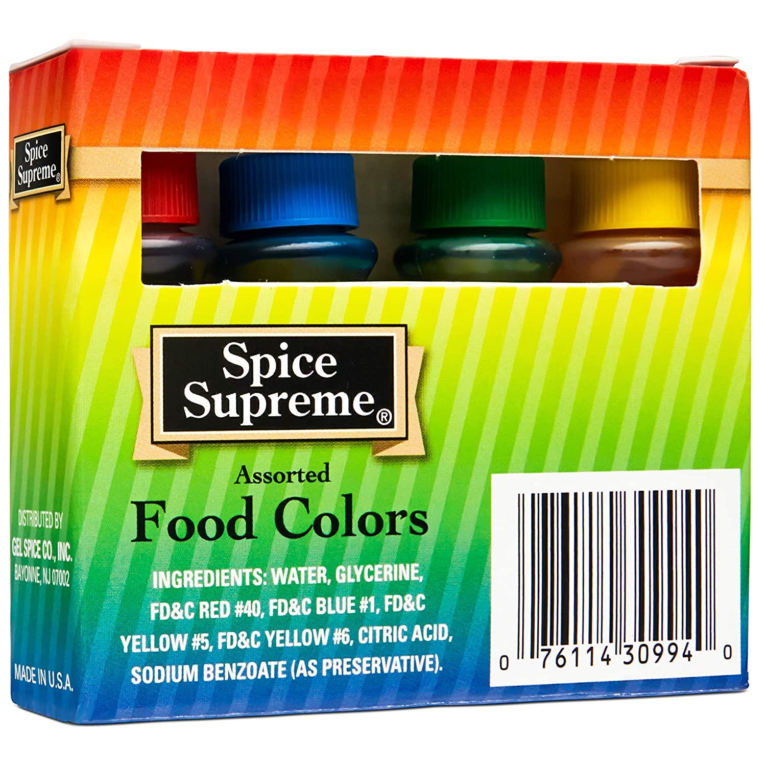 Spice Supreme Select Assorted Liquid Food Coloring Kit - 8 Bottles 0.3 ...