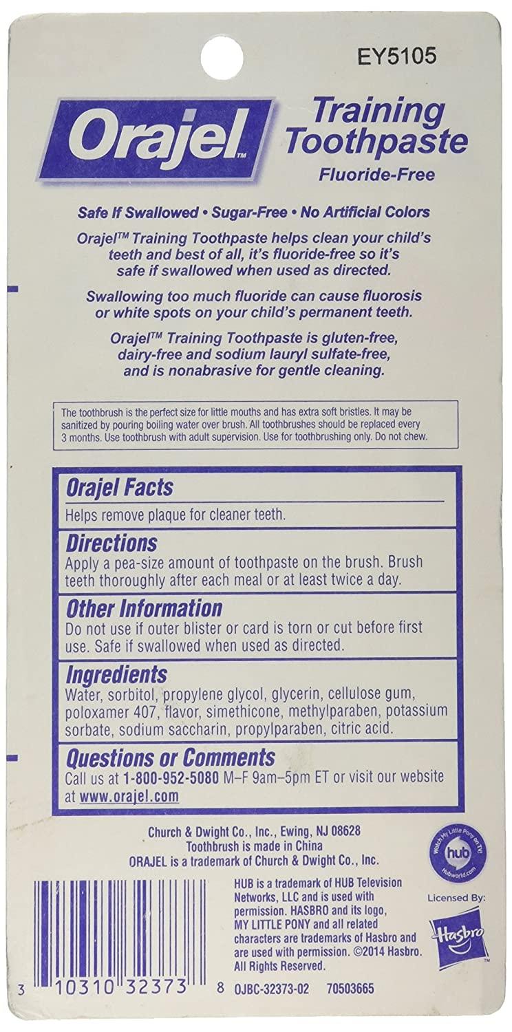 Orajel My Little Pony Training Toothpaste & Toothbrush - Fluoride-Free ...