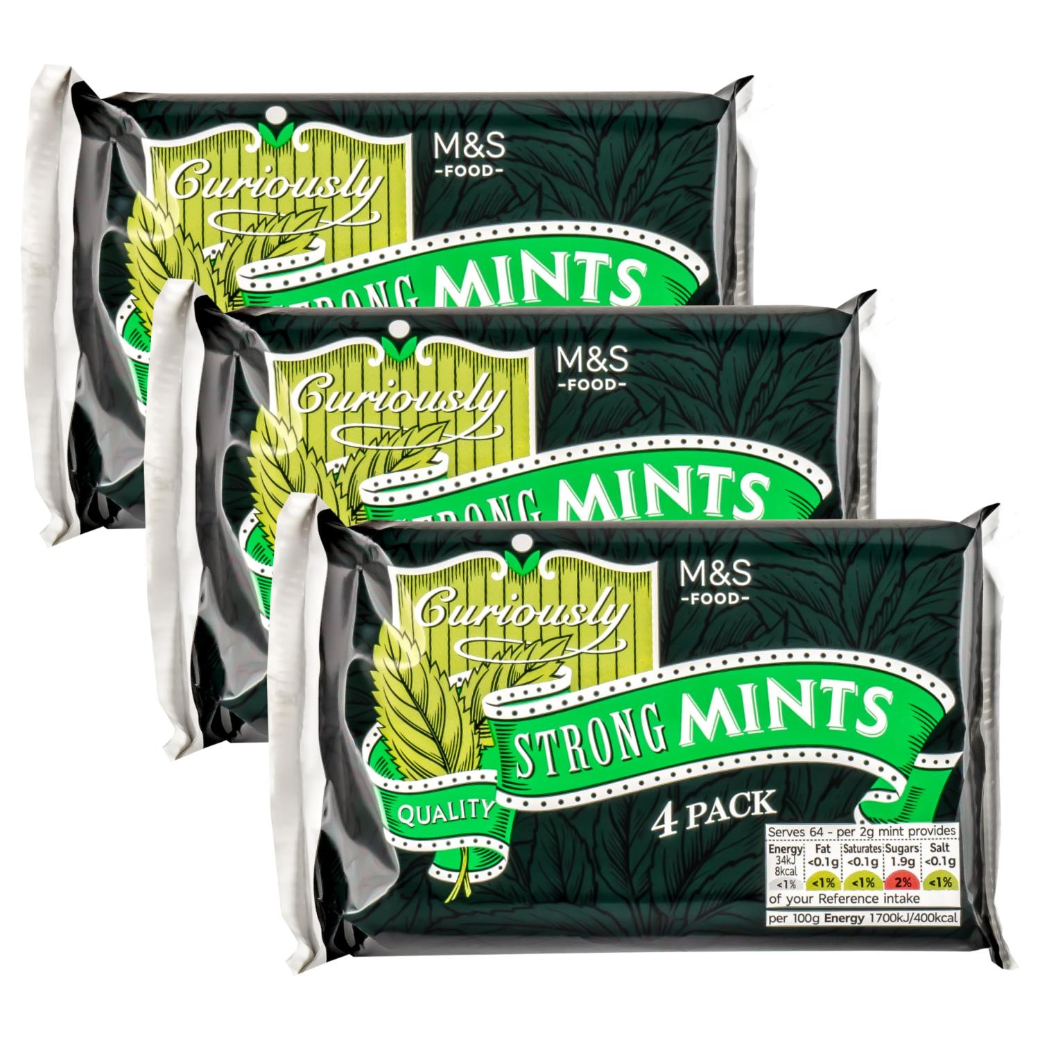 M&S Marks & Spencer Curiously Strong Mints Extra Strong Peppermint Flavour - Set of 12 x 32g ...
