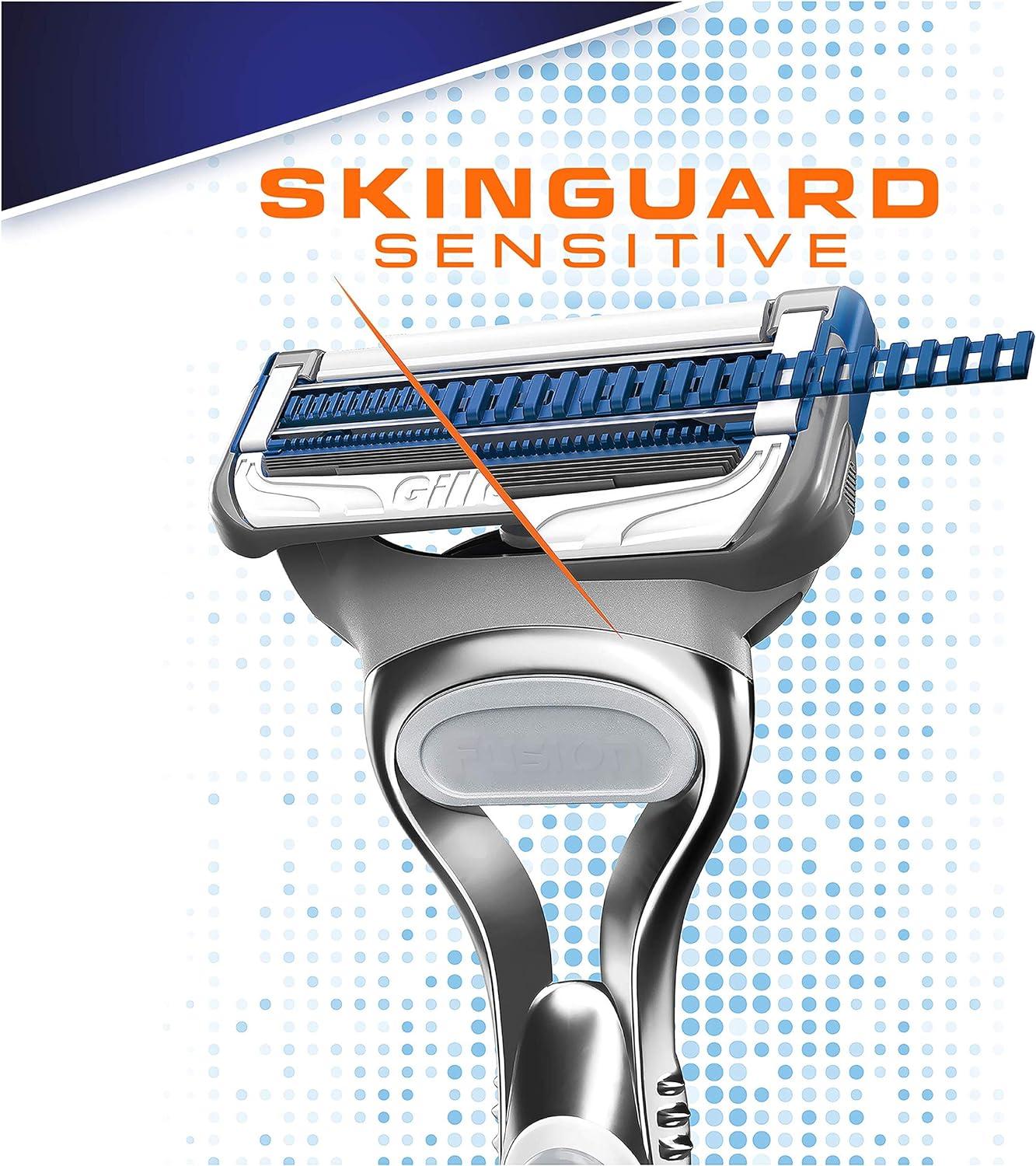 Gillette SkinGuard Sensitive Razor & 5 Spare Refills - Perfect for ...