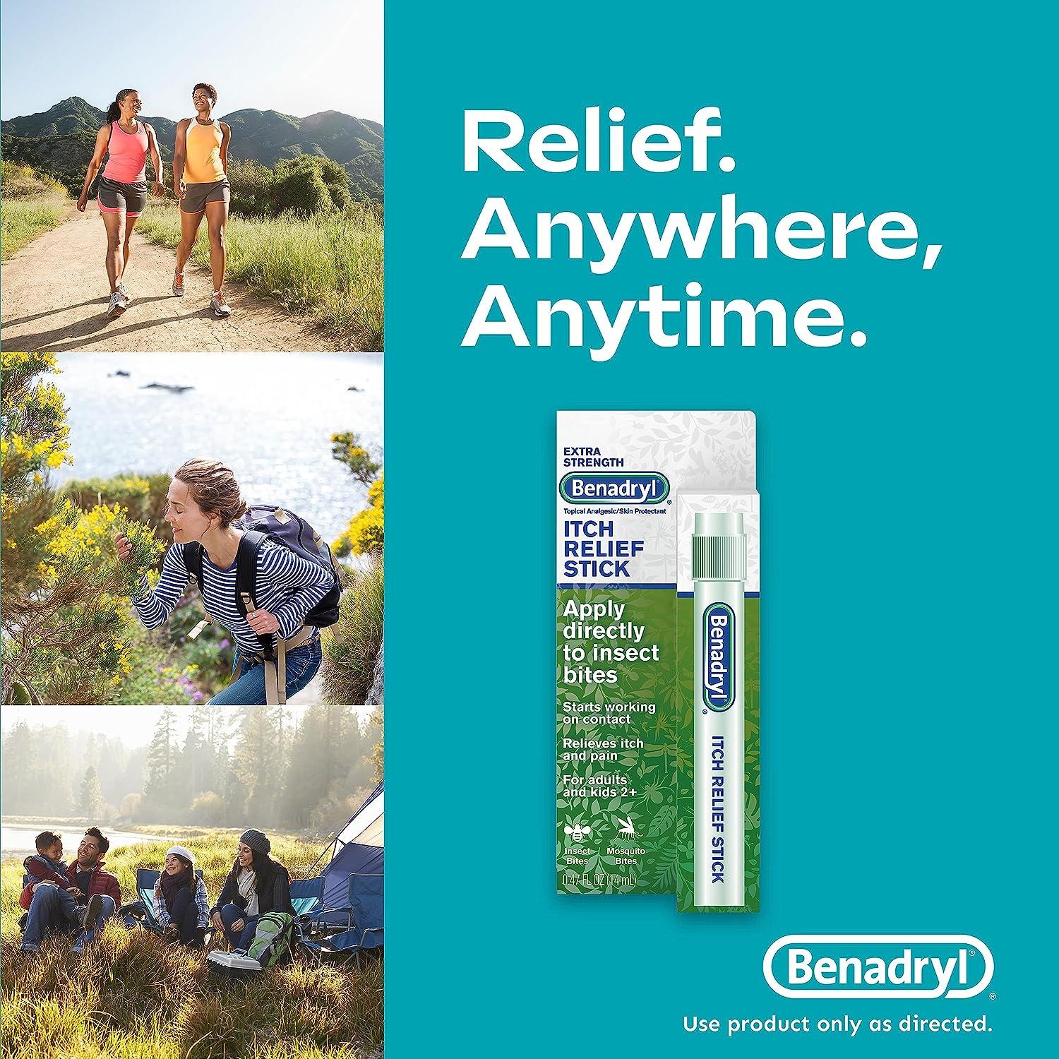 Benadryl Extra Strength Itch Relief Stick 0.47 fl. oz - Fast Relief for ...