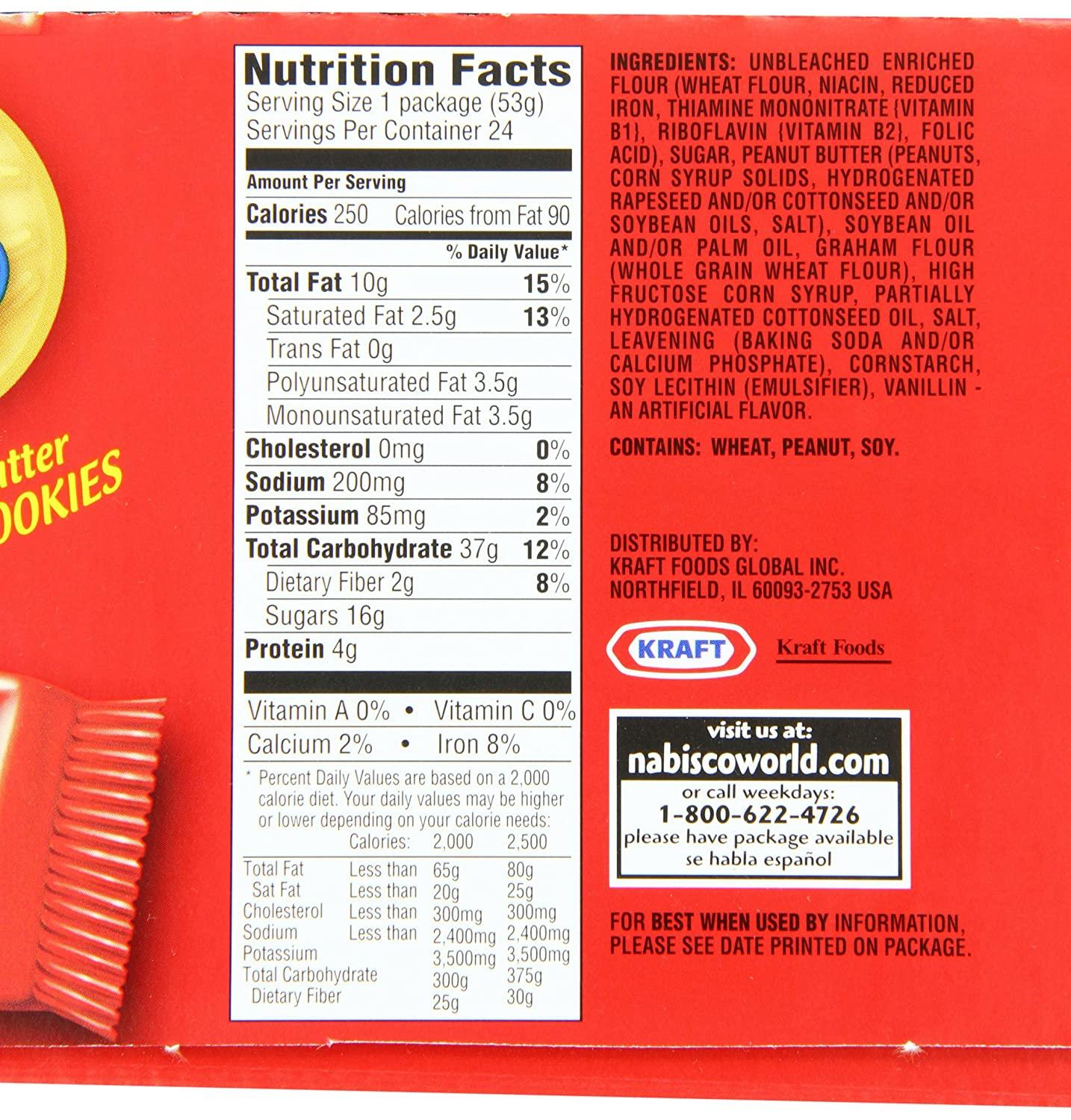 Nabisco Nutter Butter Sandwich Cookies Peanut 24 Count - Pack of 1 ...