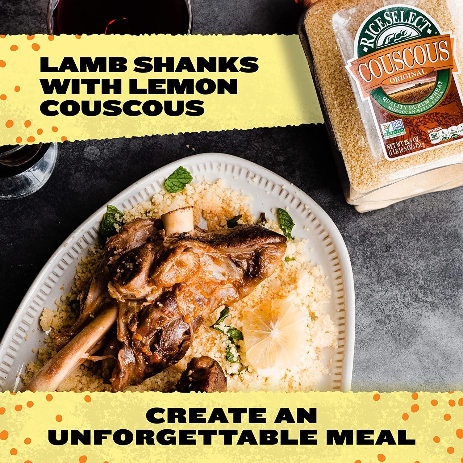 RiceSelect Moroccan-Style Non-GMO & Vegan Couscous Pasta 26.5oz Jar ...