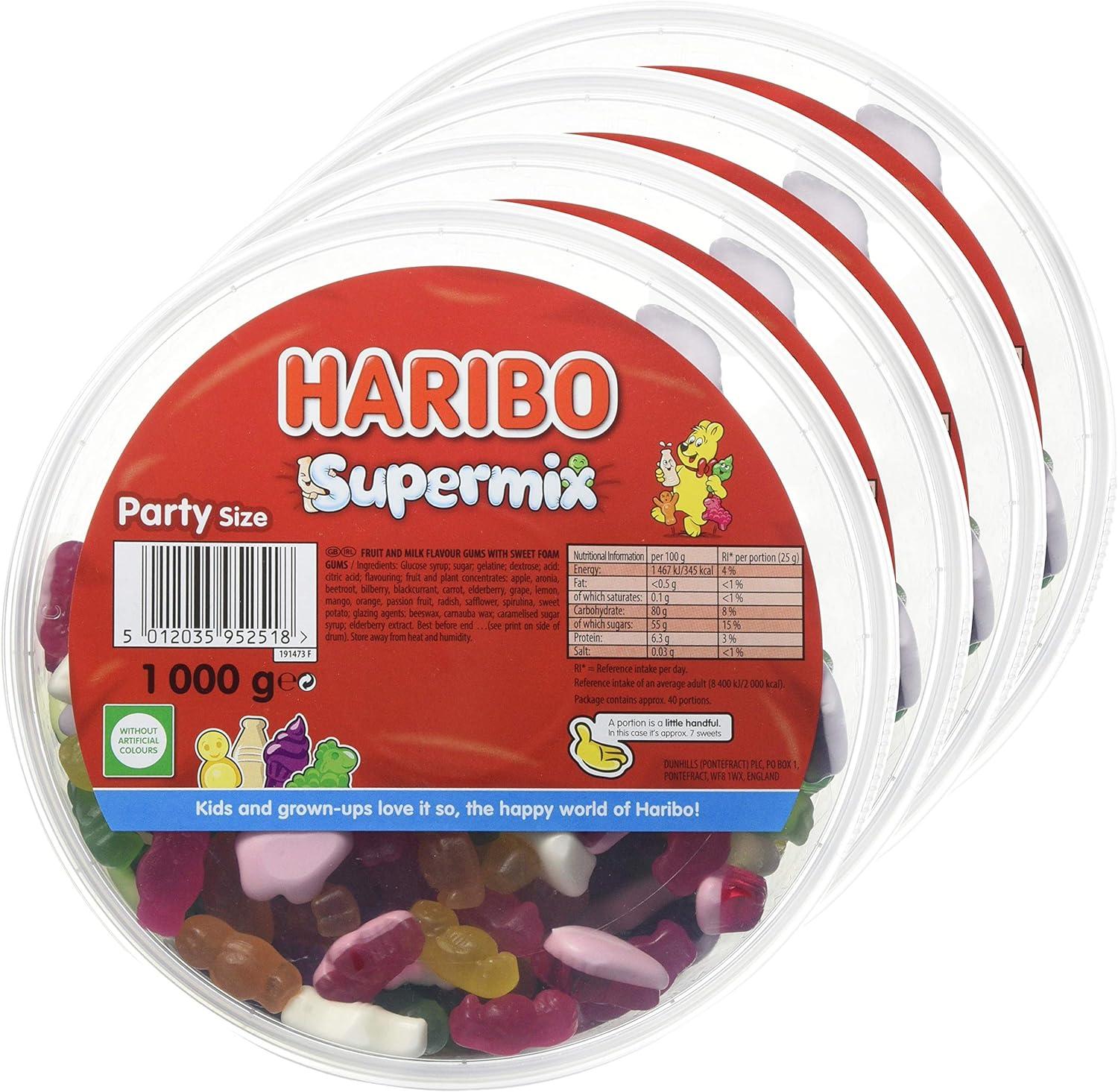 Haribo Supermix Sweets 4kg (4 x 1kg tub sweets) | Buy Now with Express ...