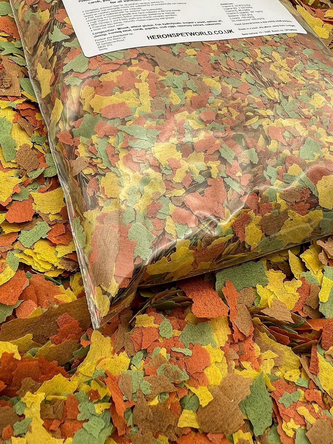 HERONS Goldfish Flakes - Premium Multi-vitamin Flake Fish Food for all ...