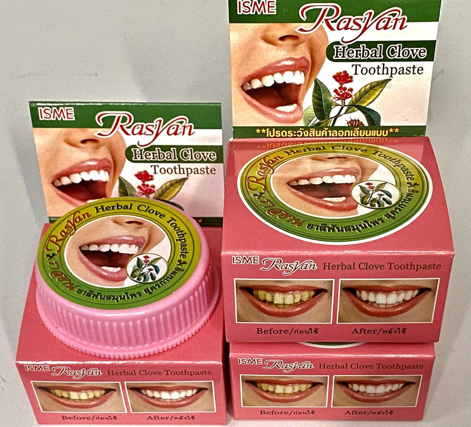 3 Rasyan ISME Herbal Clove Toothpaste - Anti-Bacterial Freshens Bad ...