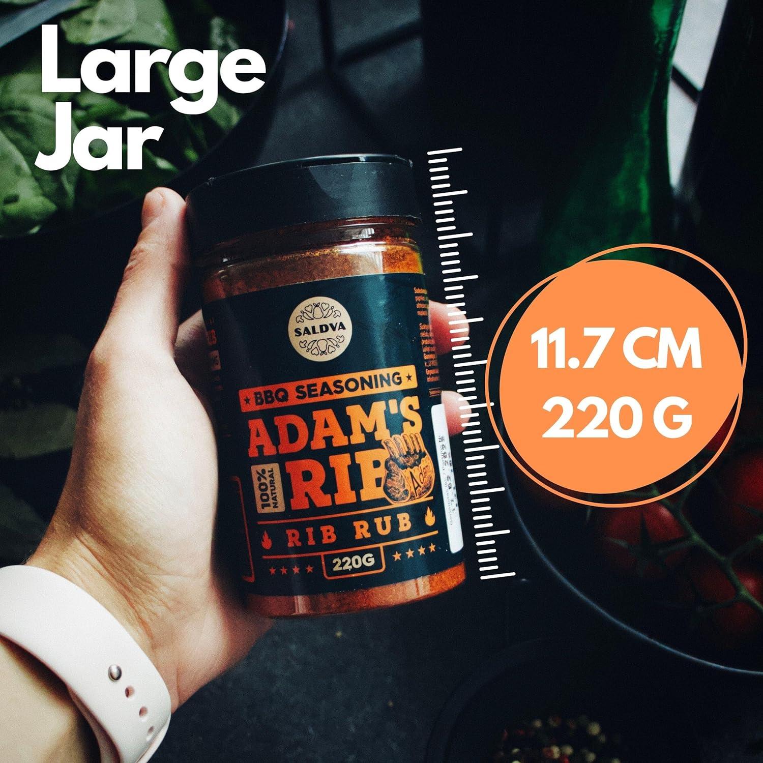 Adam's Rib BBQ Rib Rub - 100% Natural Seasoning for Juicy Ribs - Large ...