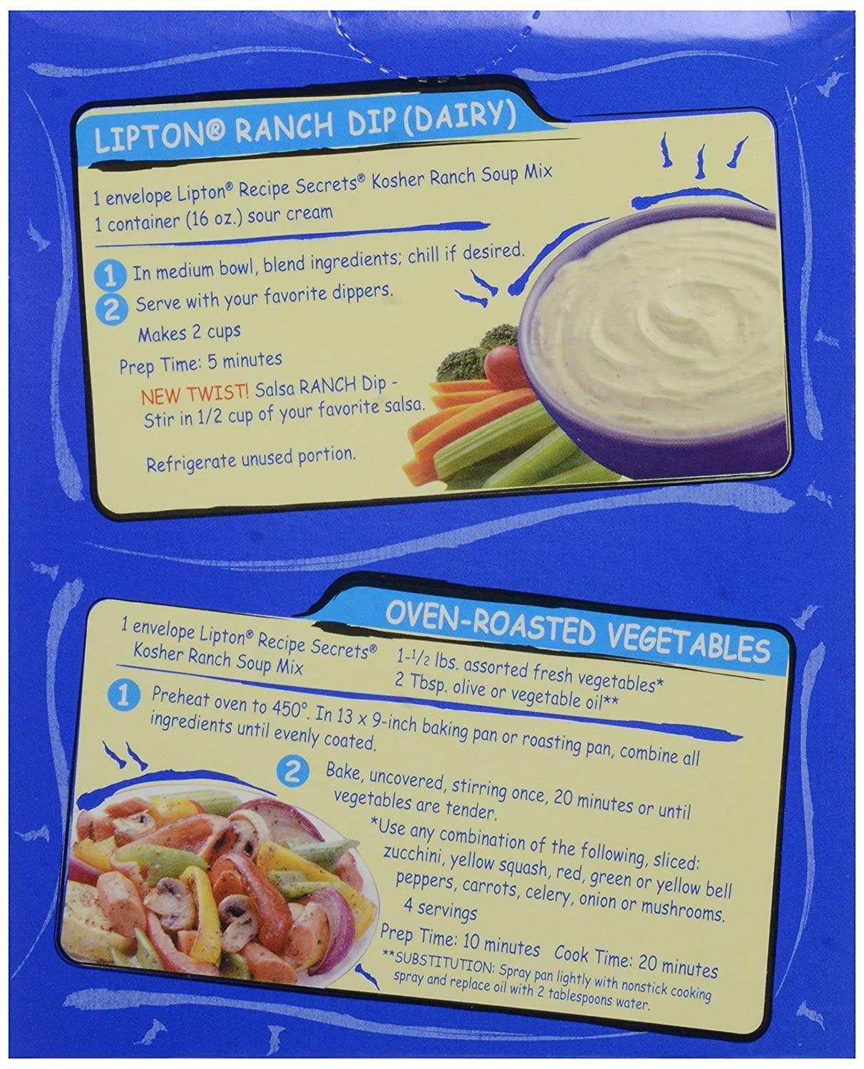 Lipton Kosher Ranch Soup Dip Mix - 2.4 Oz | Savory Flavor Packet | Buy ...