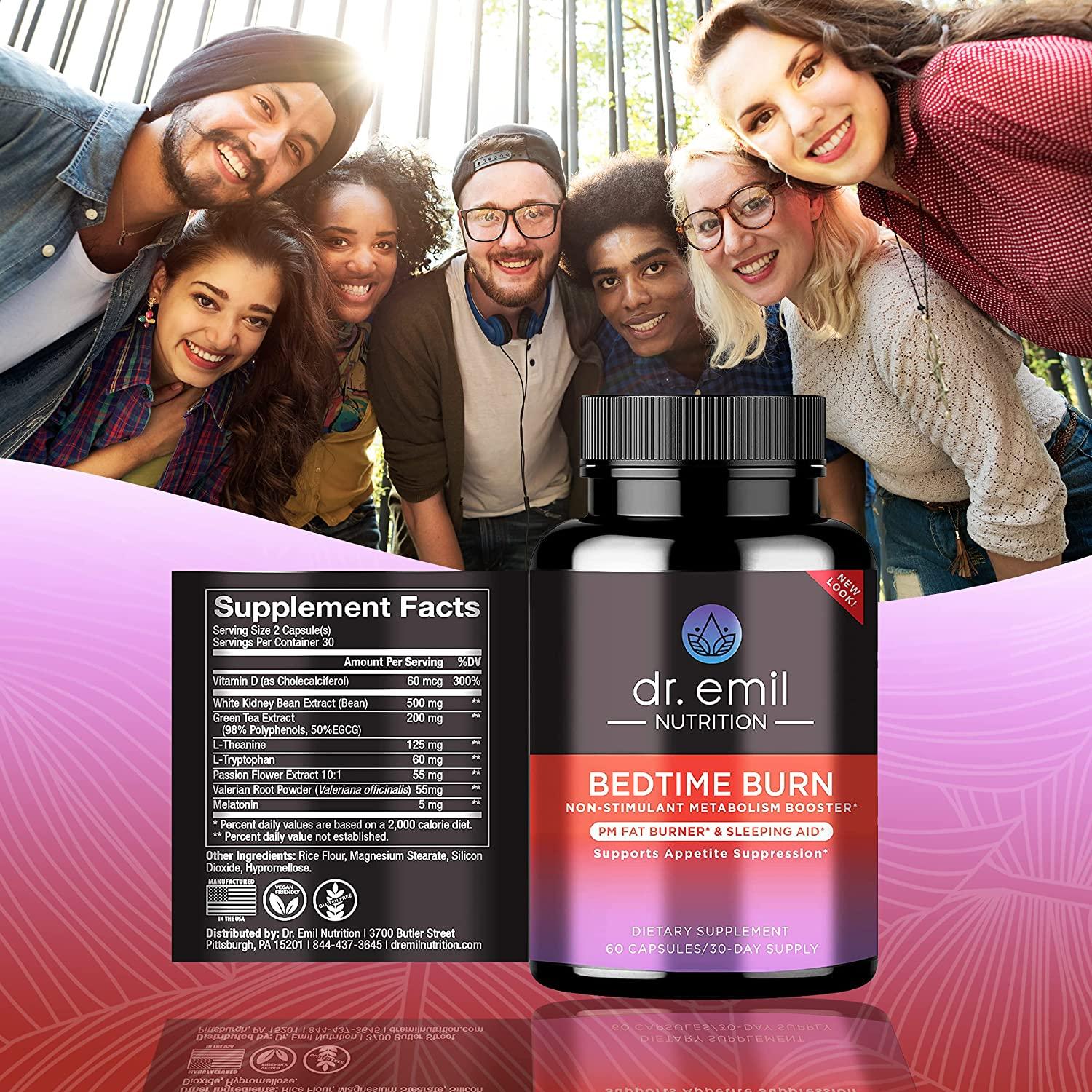 Dr. Emil PM Fat Burner & Sleep Aid - Nighttime Appetite Suppressant ...