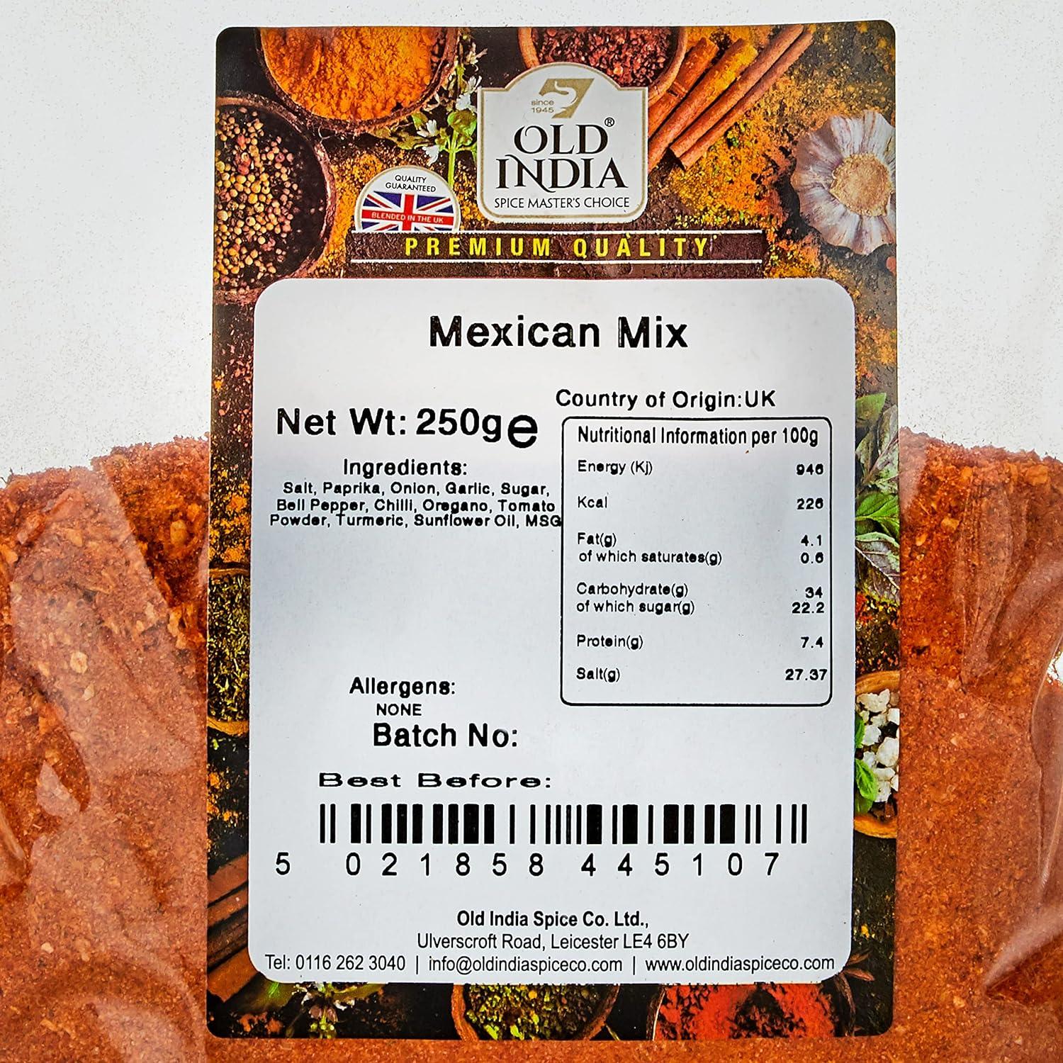 Old India Mexican Mix 250g: Authentic blend of spices for traditional ...