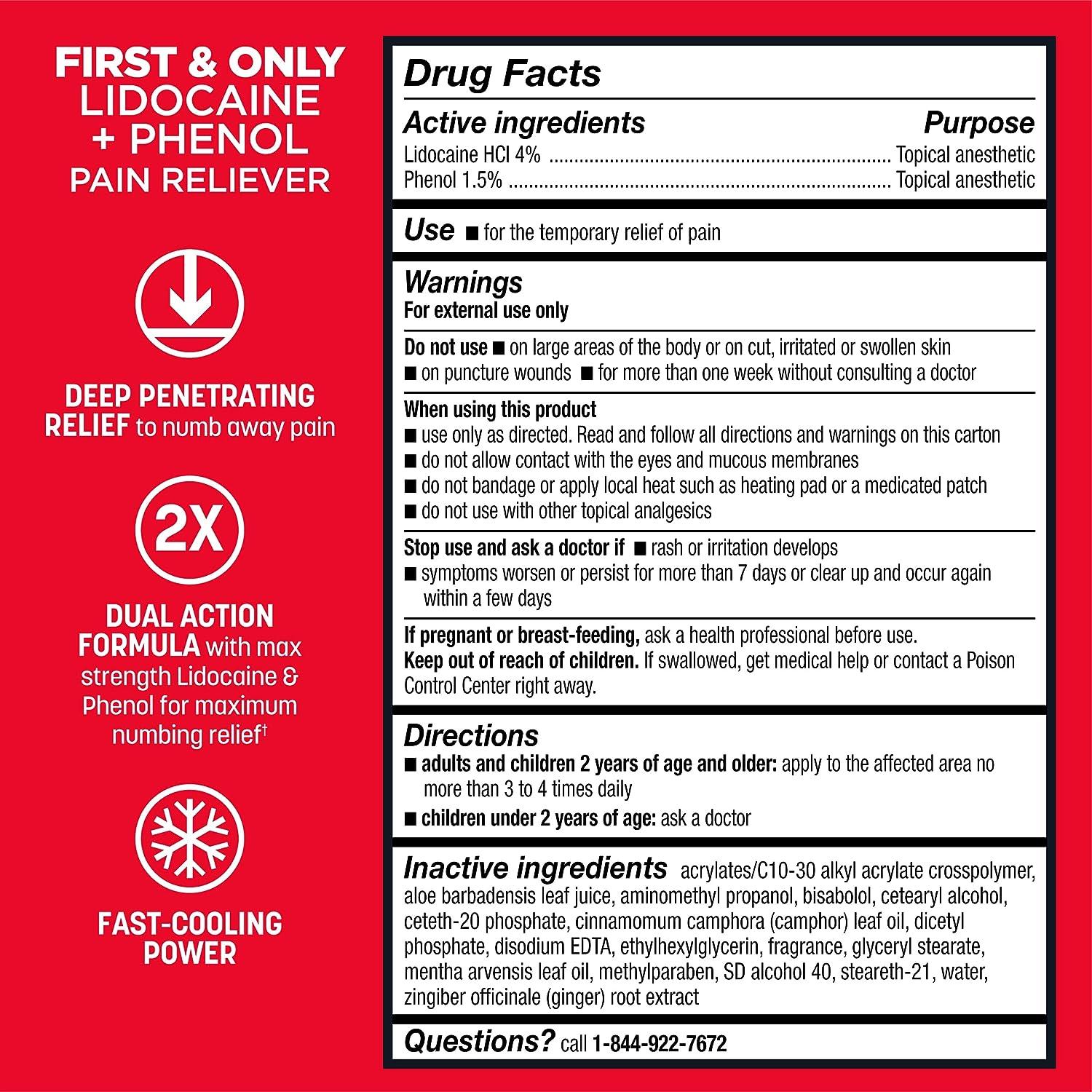 Absorbine Jr. PRO Max Strength Lidocaine Cream - Fast-Acting Numbing ...