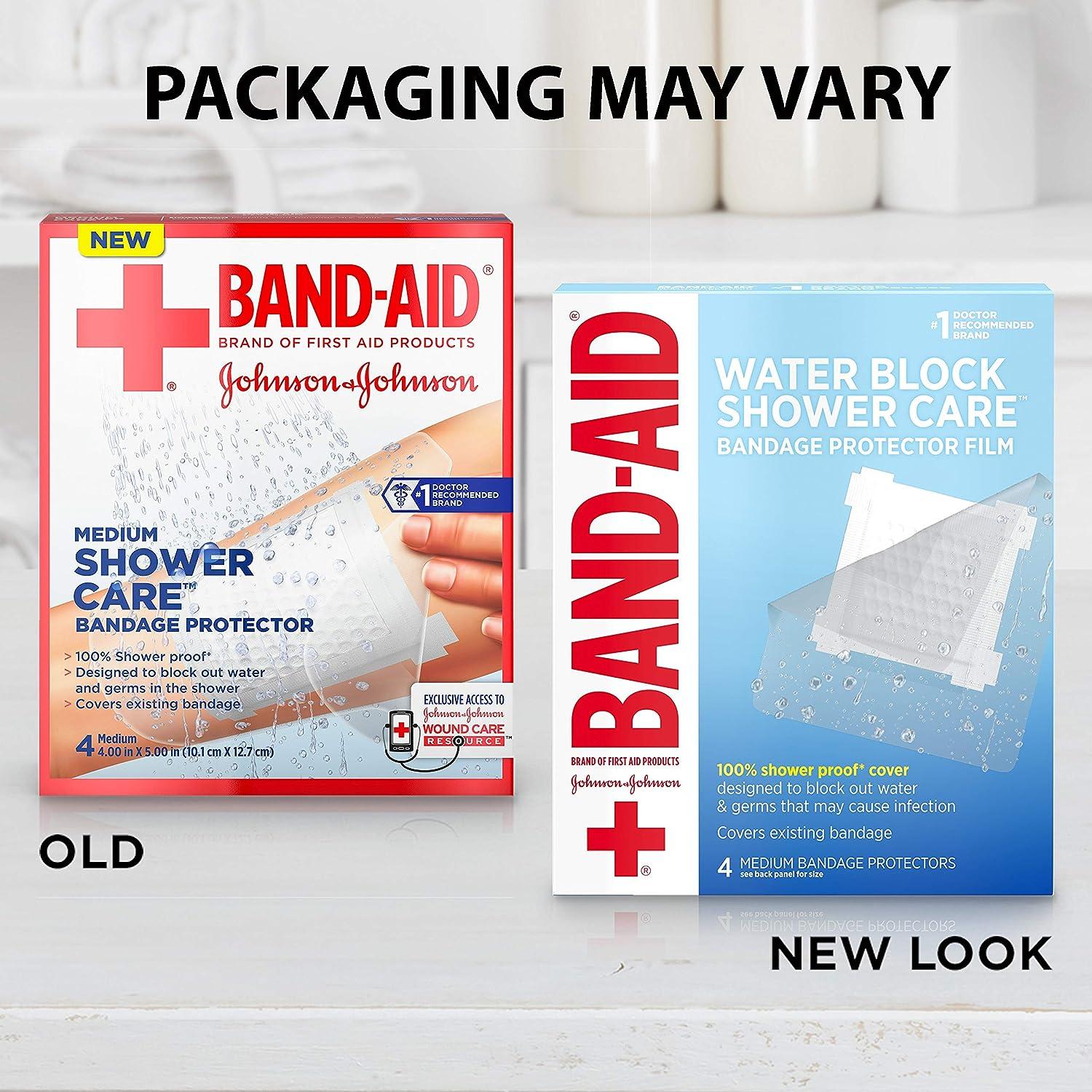 Band-Aid Brand First Aid Water Block Shower Care Clear Bandage ...