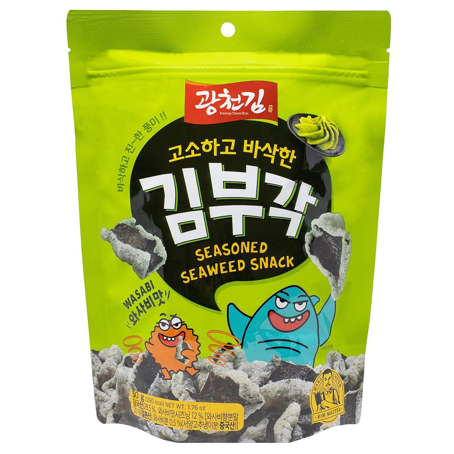 Kimnori Kwangcheon Kim Gimbugak Baked Seaweed Snacks - Wasabi Flavor ...