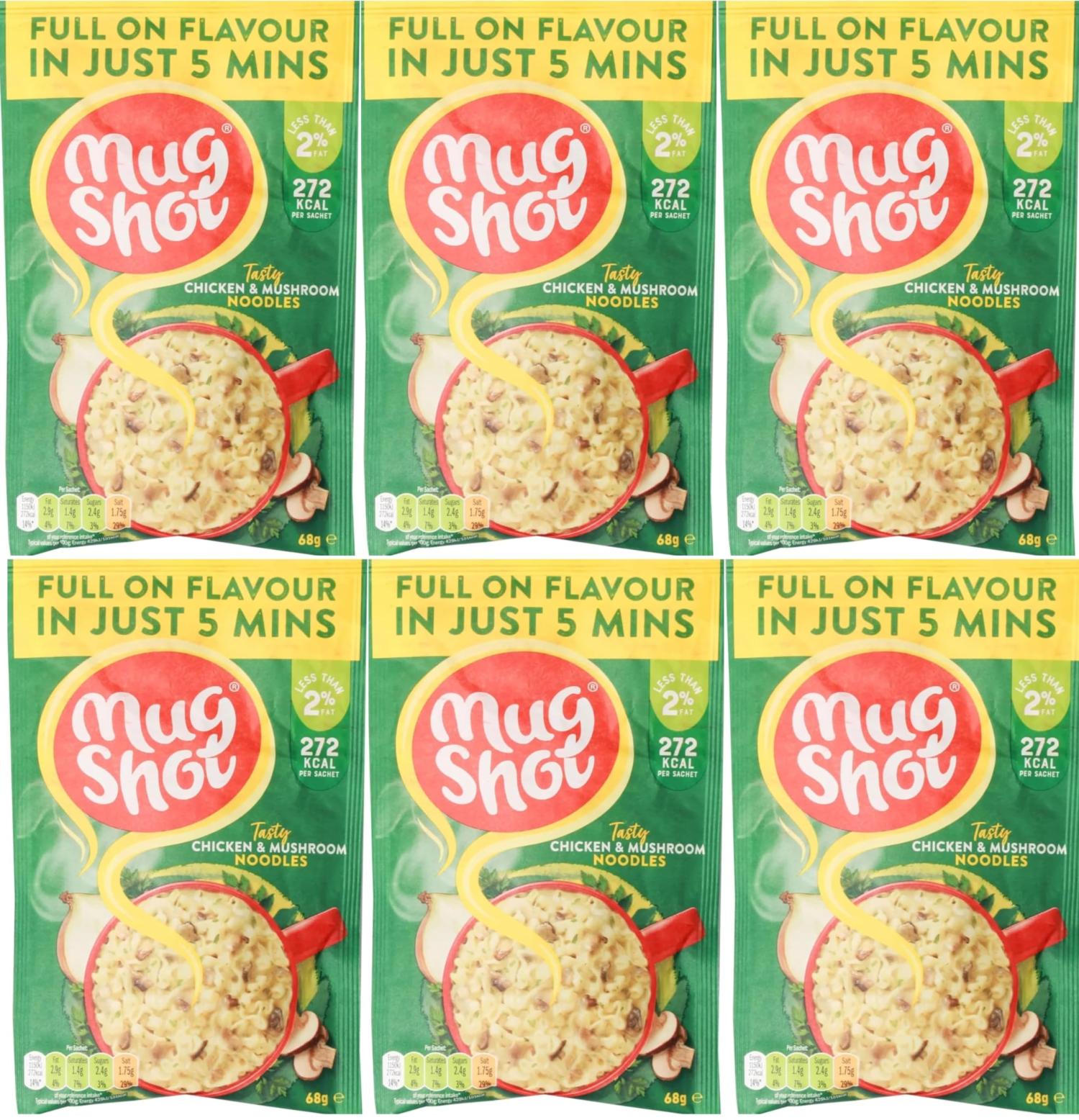 Generic Mug Shot Chicken and Mushroom Noodles Sachets 68g 6 Pack | Buy Now with Express ...