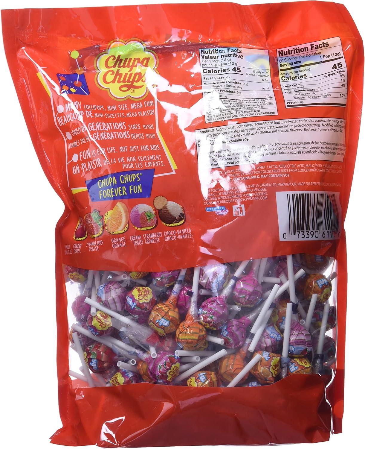 Chupa Chups Lollipops Mini Assorted Flavours 240 Count & (1) bag ...