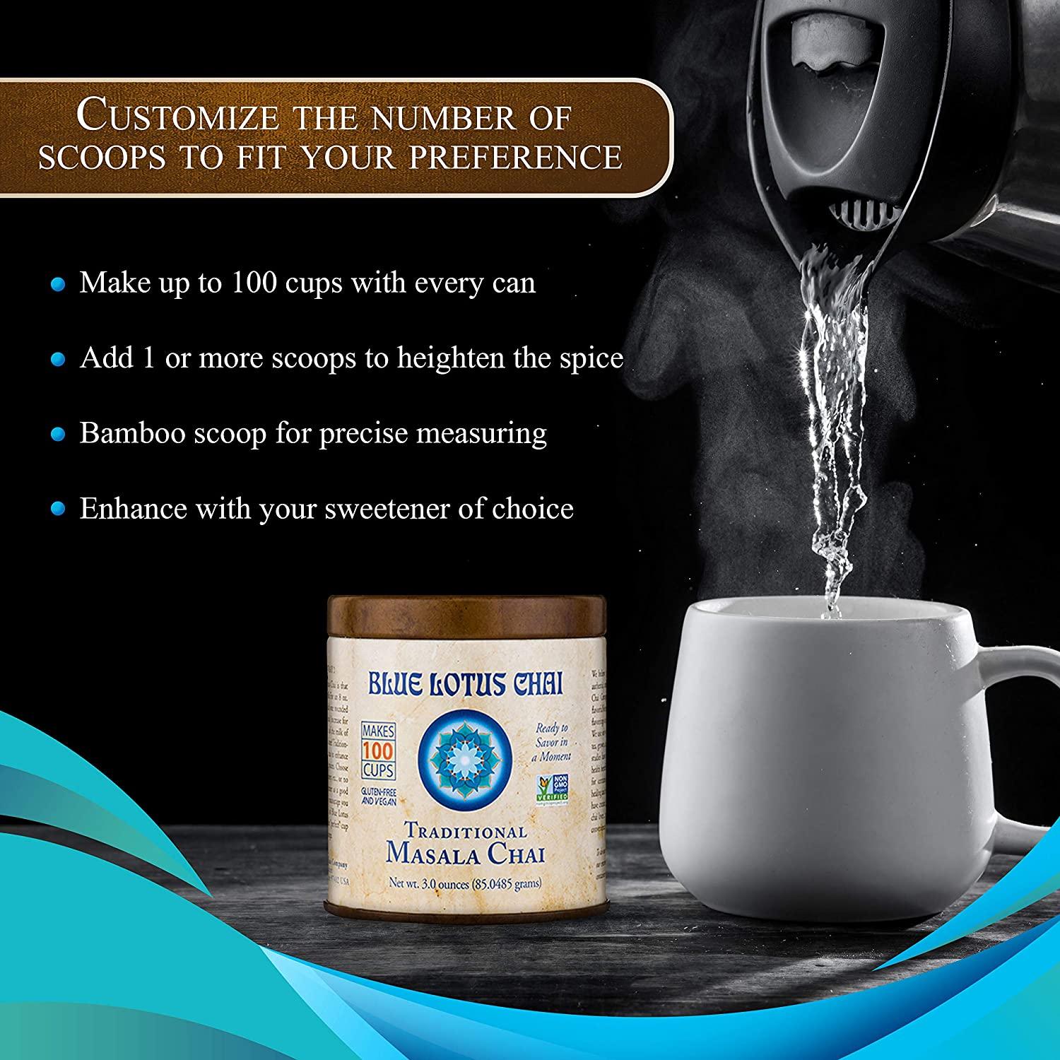 Blue Lotus Chai Traditional Masala Chai - 3 Ounce Powder - Organic ...