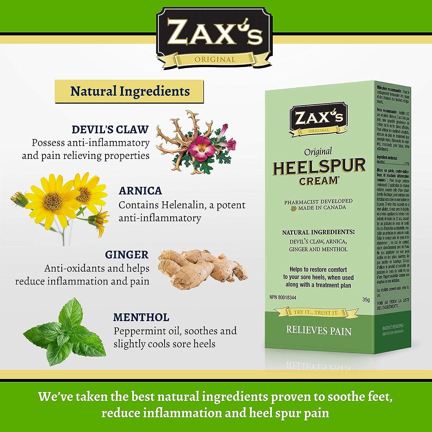 Zax's Original Heelspur Cream - Natural Relief for Foot Pain & Sport ...