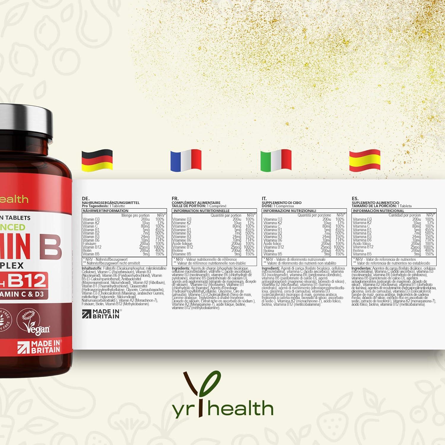 Vegan Vitamin B Complex Advanced - All 8 High Strength B Vitamins ...