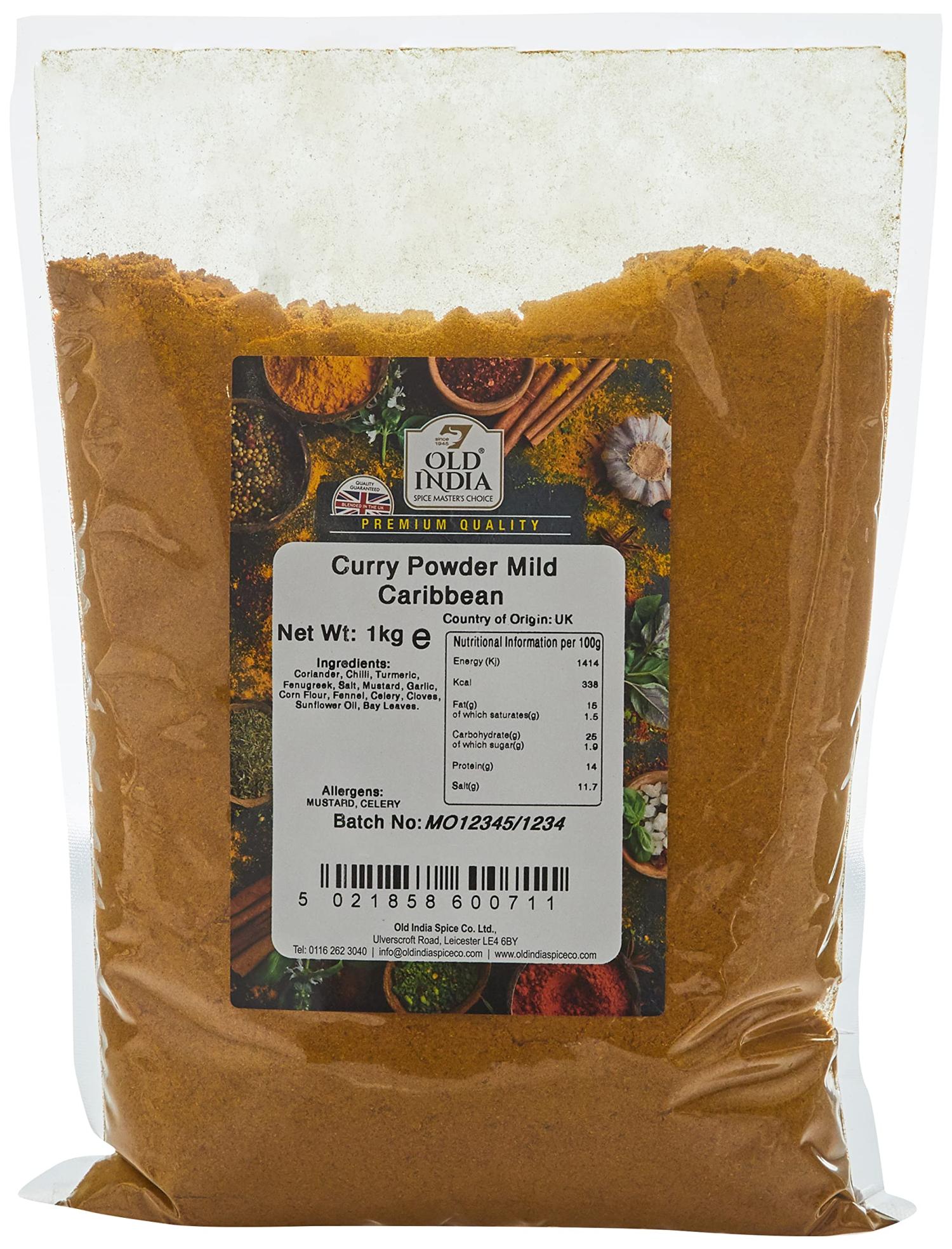 Old India Curry Powder Mild Caribbean 1kg - Authentic Blend for Exotic ...