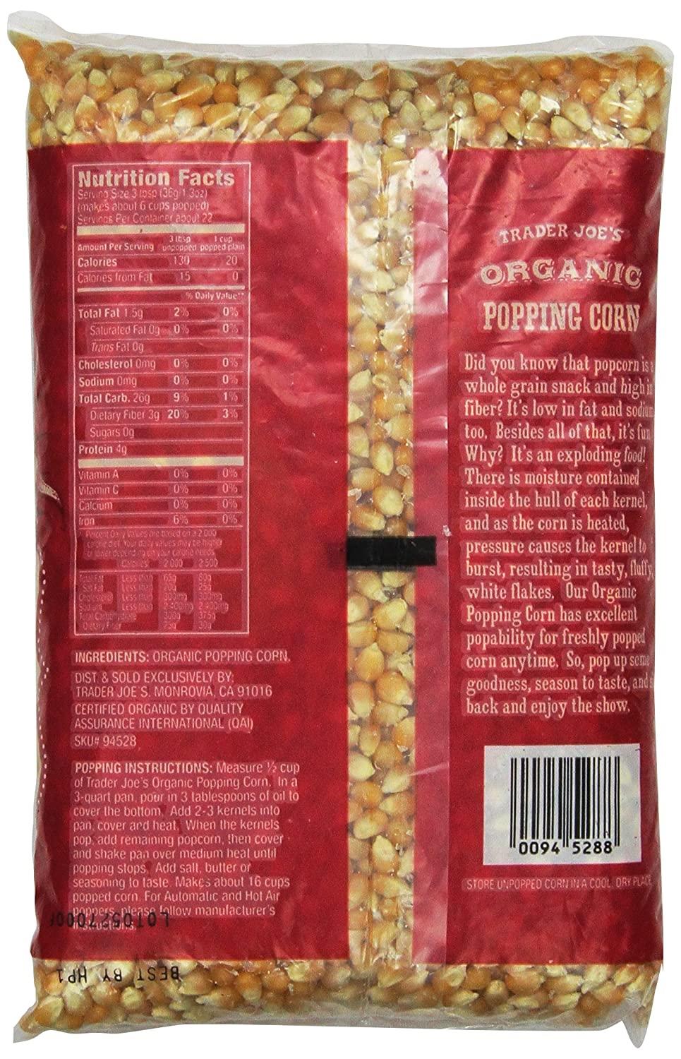 Trader Joe's Organic Popping Corn 28 oz (794g) - Natural and Delicious ...