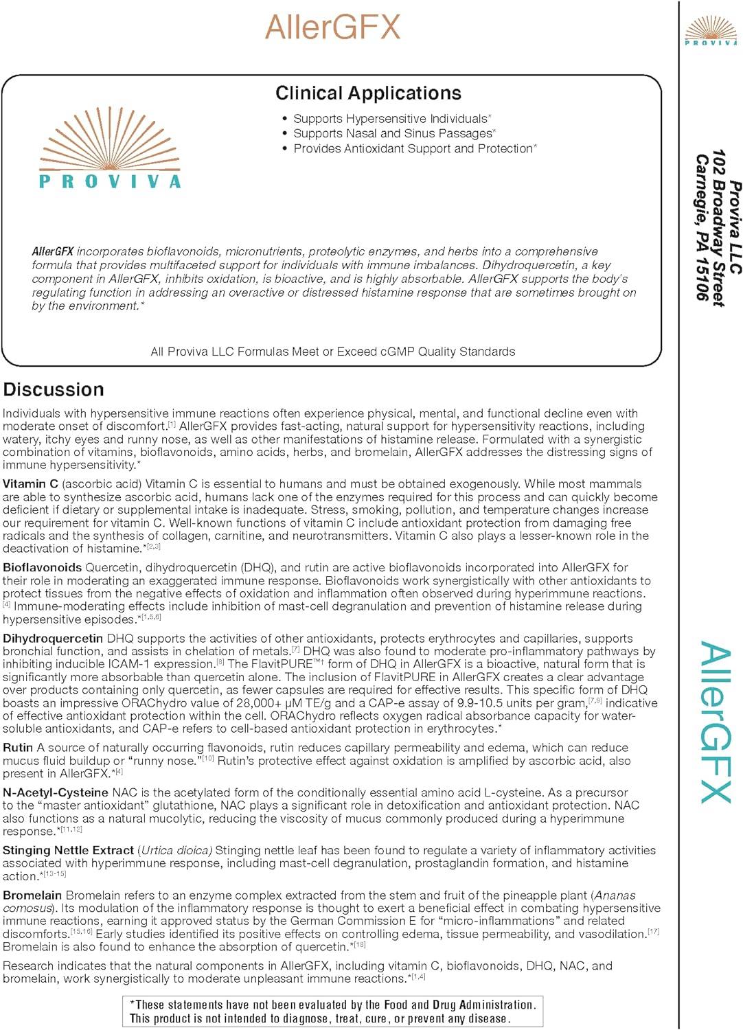 Proviva AllerGFX - Natural Antihistamines Formula for Allergy Relief ...