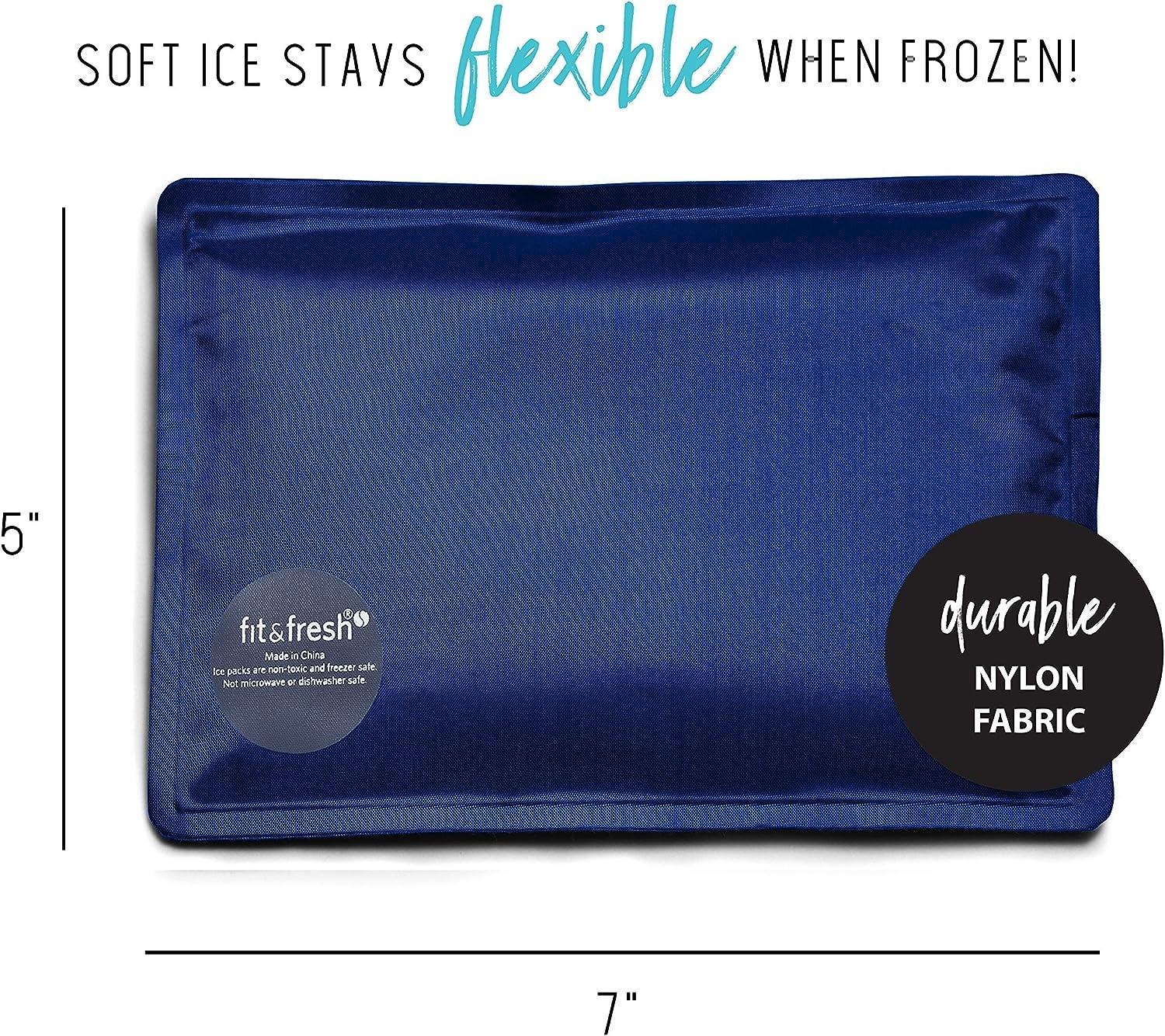 Fit & Fresh Cool Coolers Reusable Ice Packs 2PK - Navy Sketch Weave ...