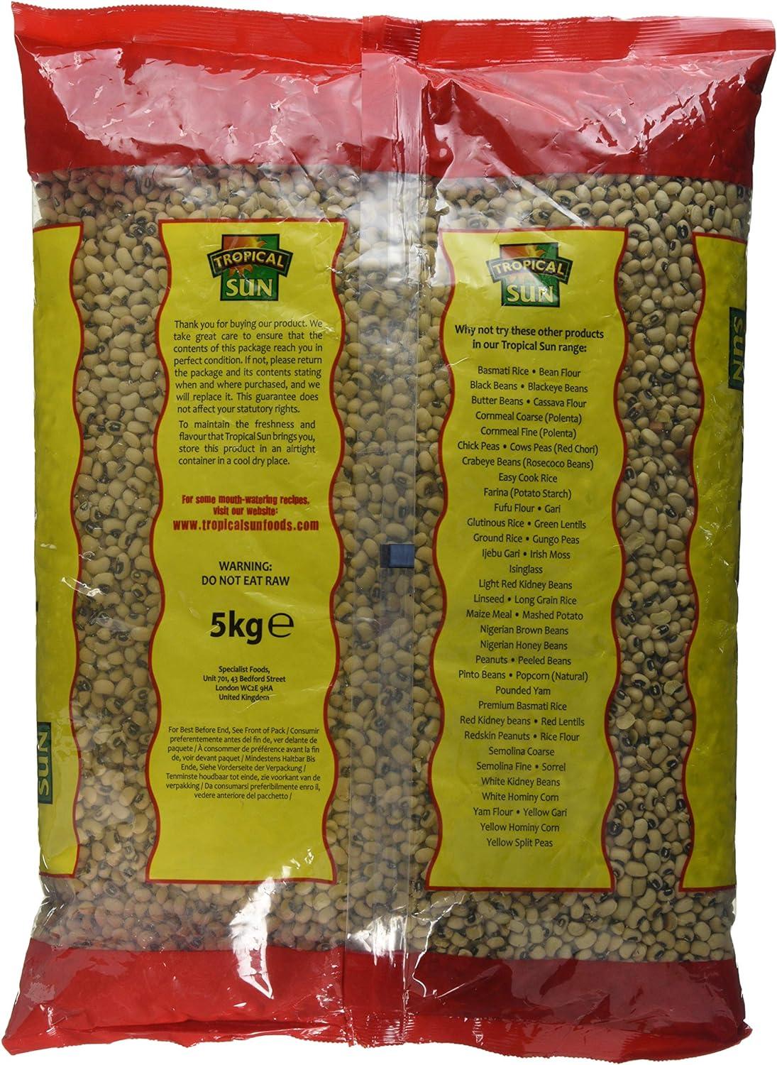 Tropical Sun Blackeye Beans 5kg - Premium Quality Beans for Cooking ...