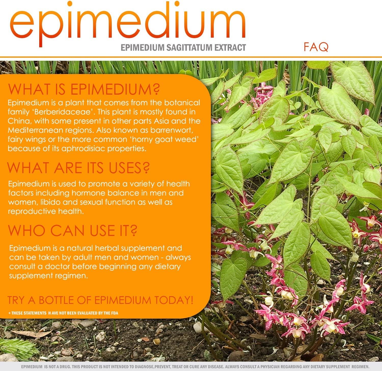 VH Nutrition Epimedium 1100mg Supplement - Horny Goat Weed Extract - 30 ...