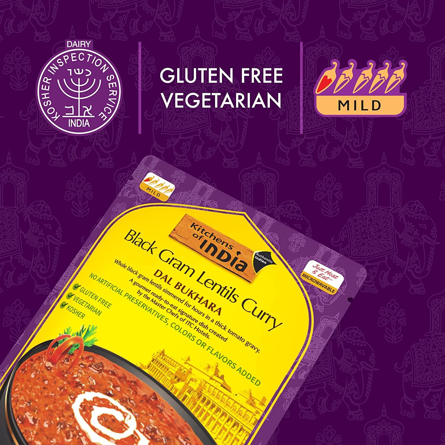 Kitchens Of India Dal Bukhara Black Gram Lentil Curry 10oz Boxes (Pack ...
