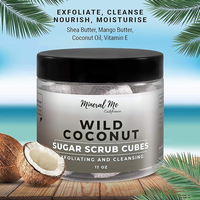 Body Scrub Exfoliator - 12oz COCONUT Sugar scrub cubes w/Mango Butter ...