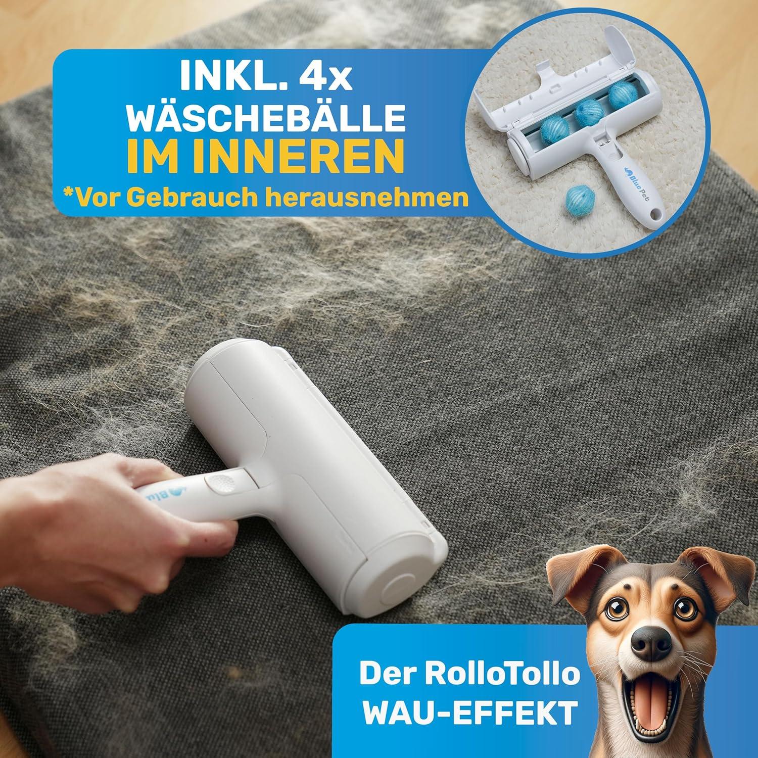 Bluepet Rollotollo Self-Cleaning Lint Roller | Pet Hair Remover for ...