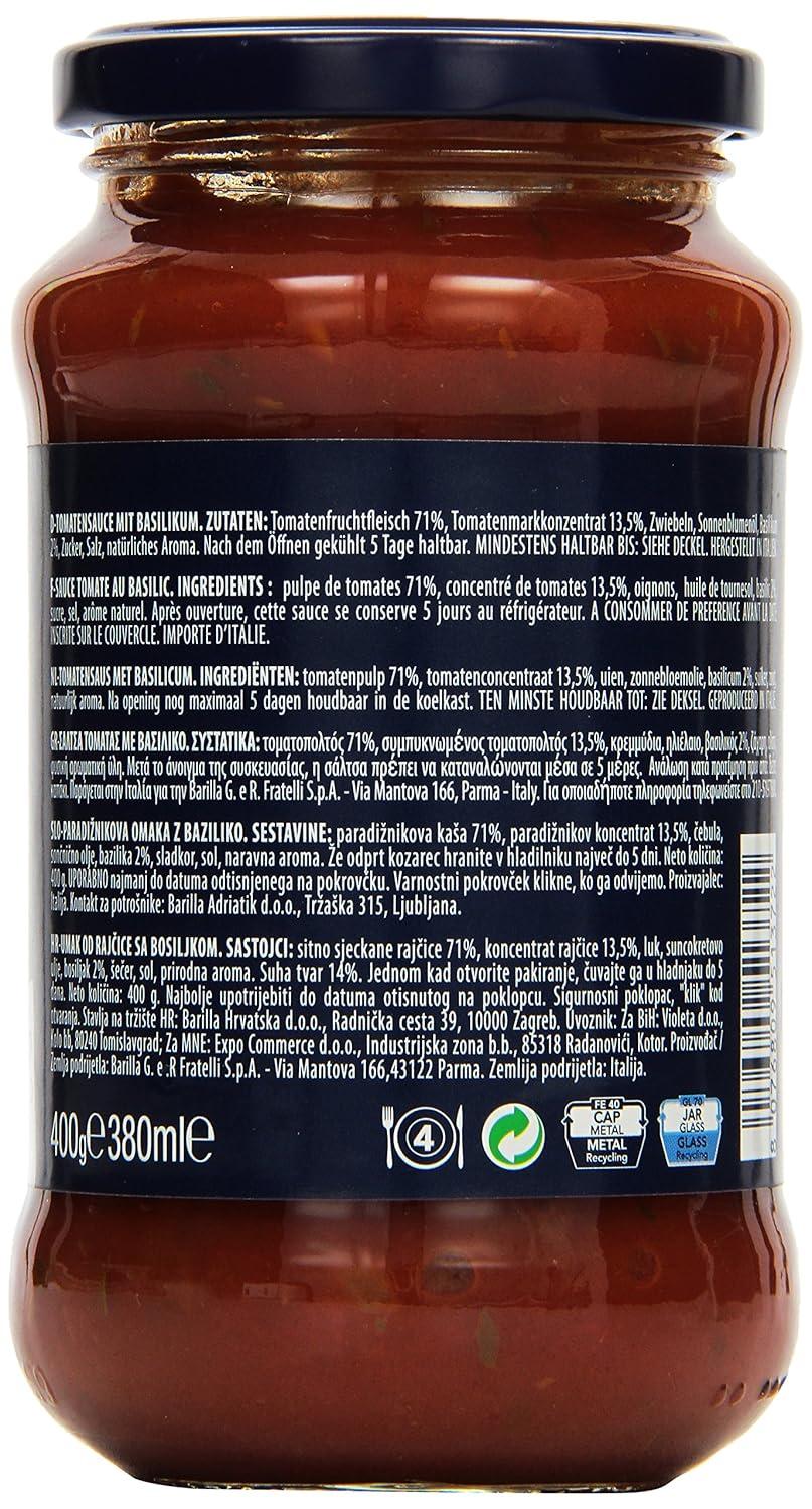 Buy Barilla Basilico Pasta Sauce 400g - Authentic Italian Basil Sauce ...
