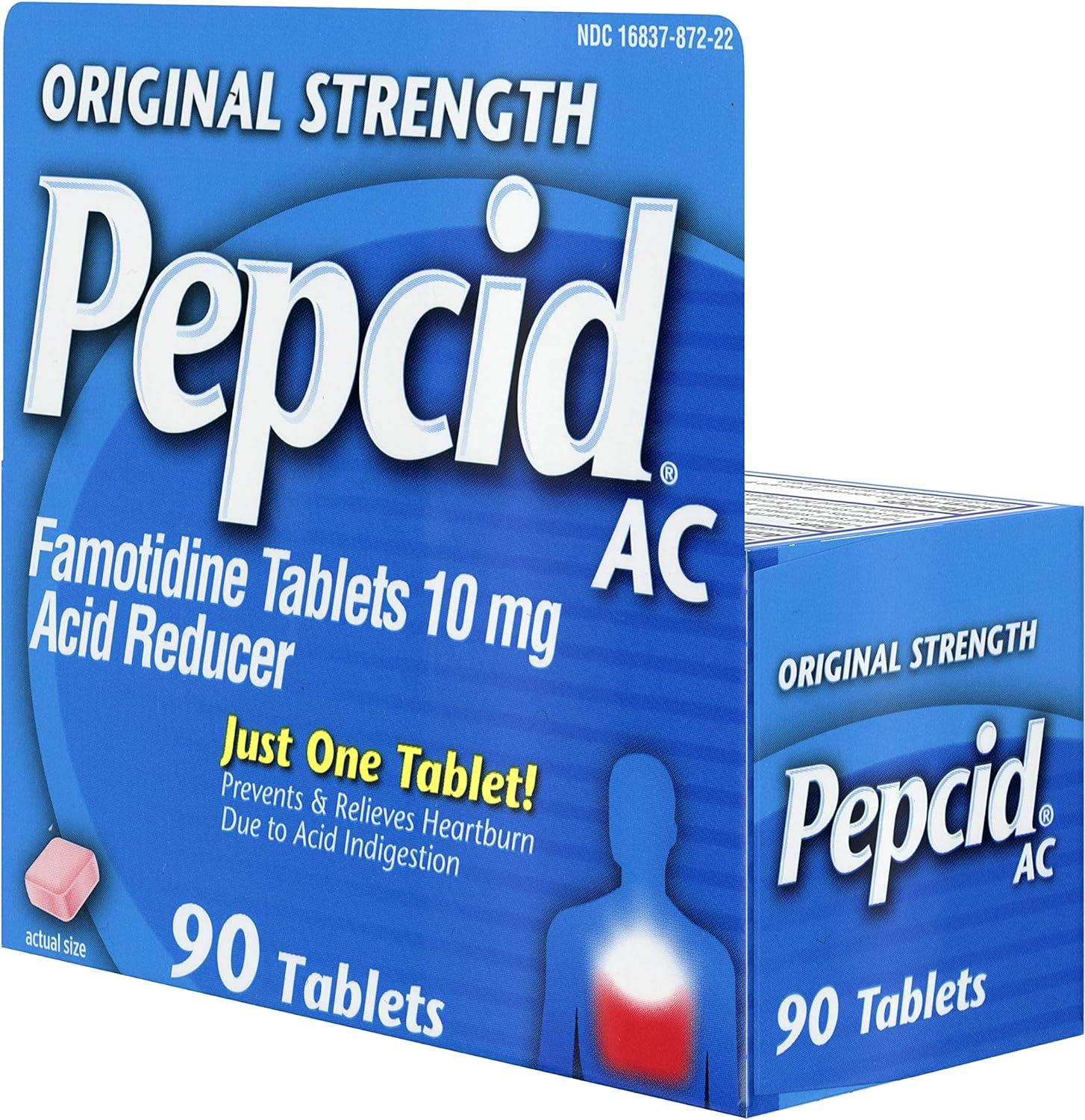 Pepcid AC Original Strength 10 mg Famotidine for Heartburn Prevention ...