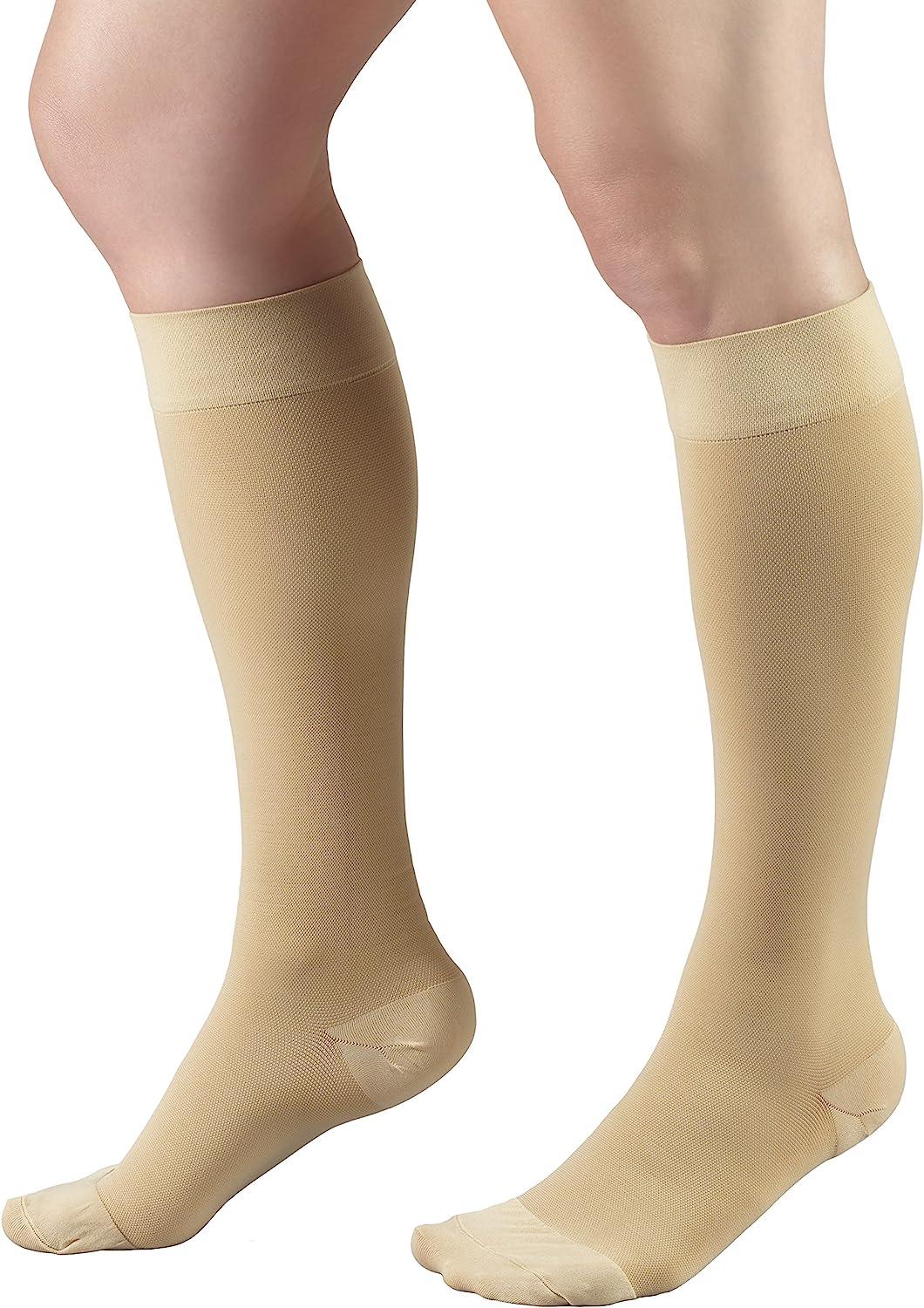 Truform 20-30 mmHg Compression Stockings - Large Beige Knee High (1 ...