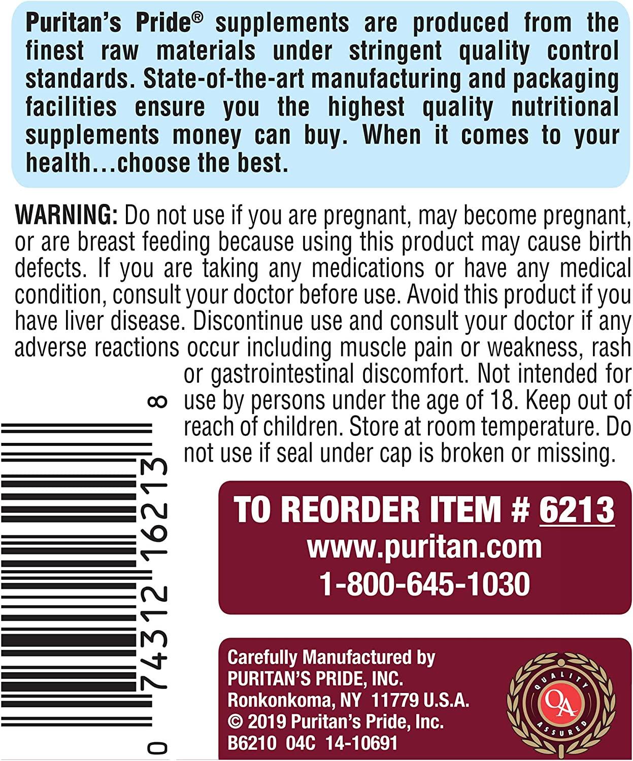 Puritan's Pride Red Yeast Rice 600mg 240 Count - Pack of 2 | Natural ...