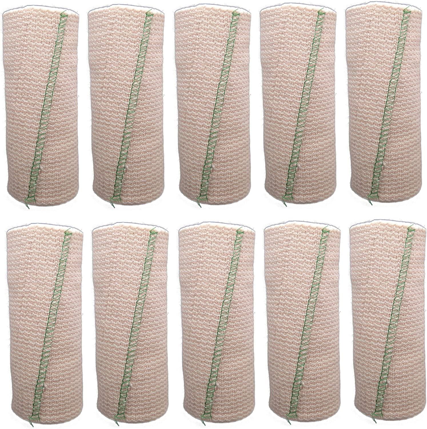 Elastic Bandage Wrap with Self-Closure [Pack of 10] 6 Inch Comfort ...