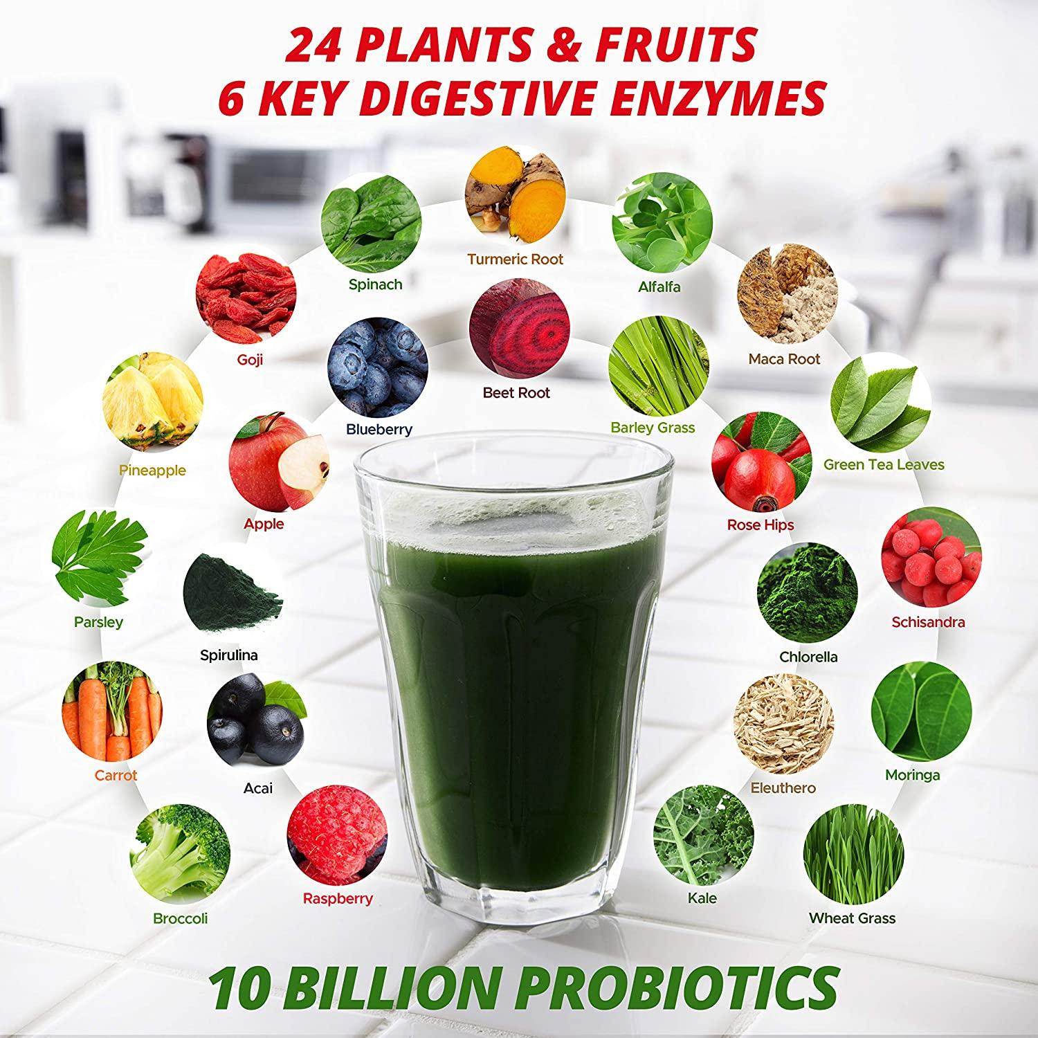 Get Your Greens Super Greens Powder - 10 Green Juice Blend, 8 ...