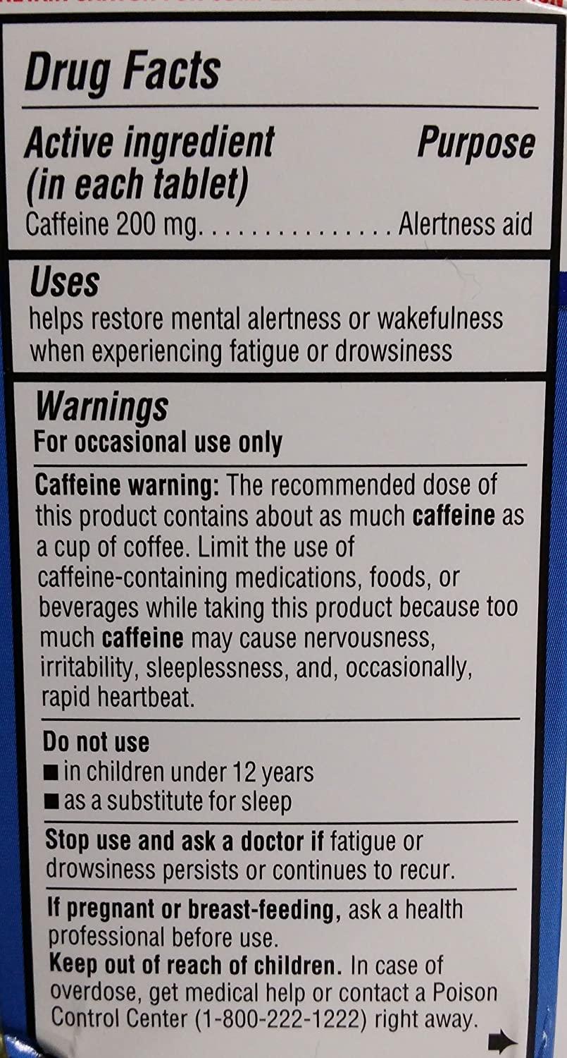 Equate Stay Awake Caffeine Alertness Aid, 80 Tablets, 200 mg