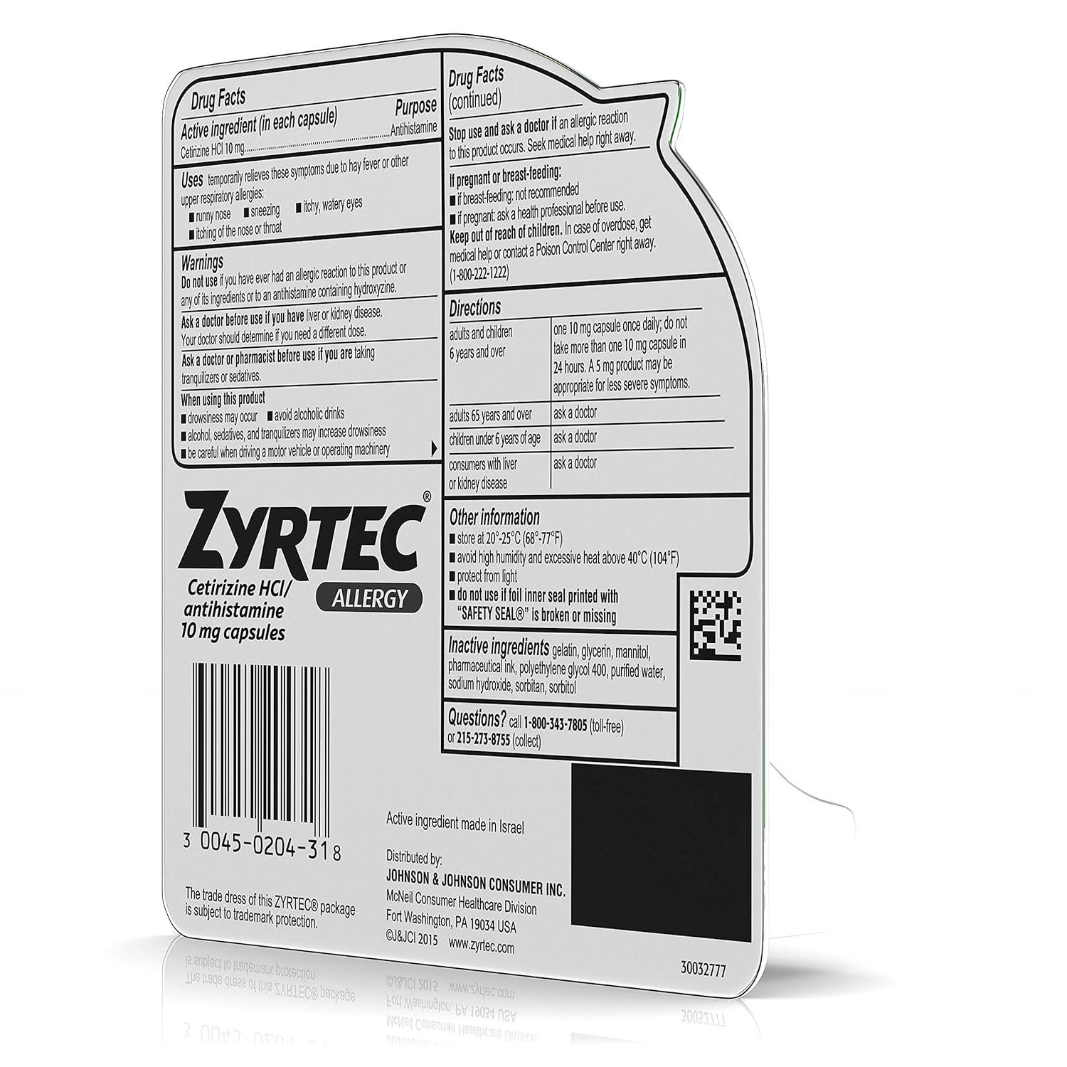 Zyrtec Allergy 24 Hour 10 mg Liquid Gels- 12 ct | Buy Now in ...