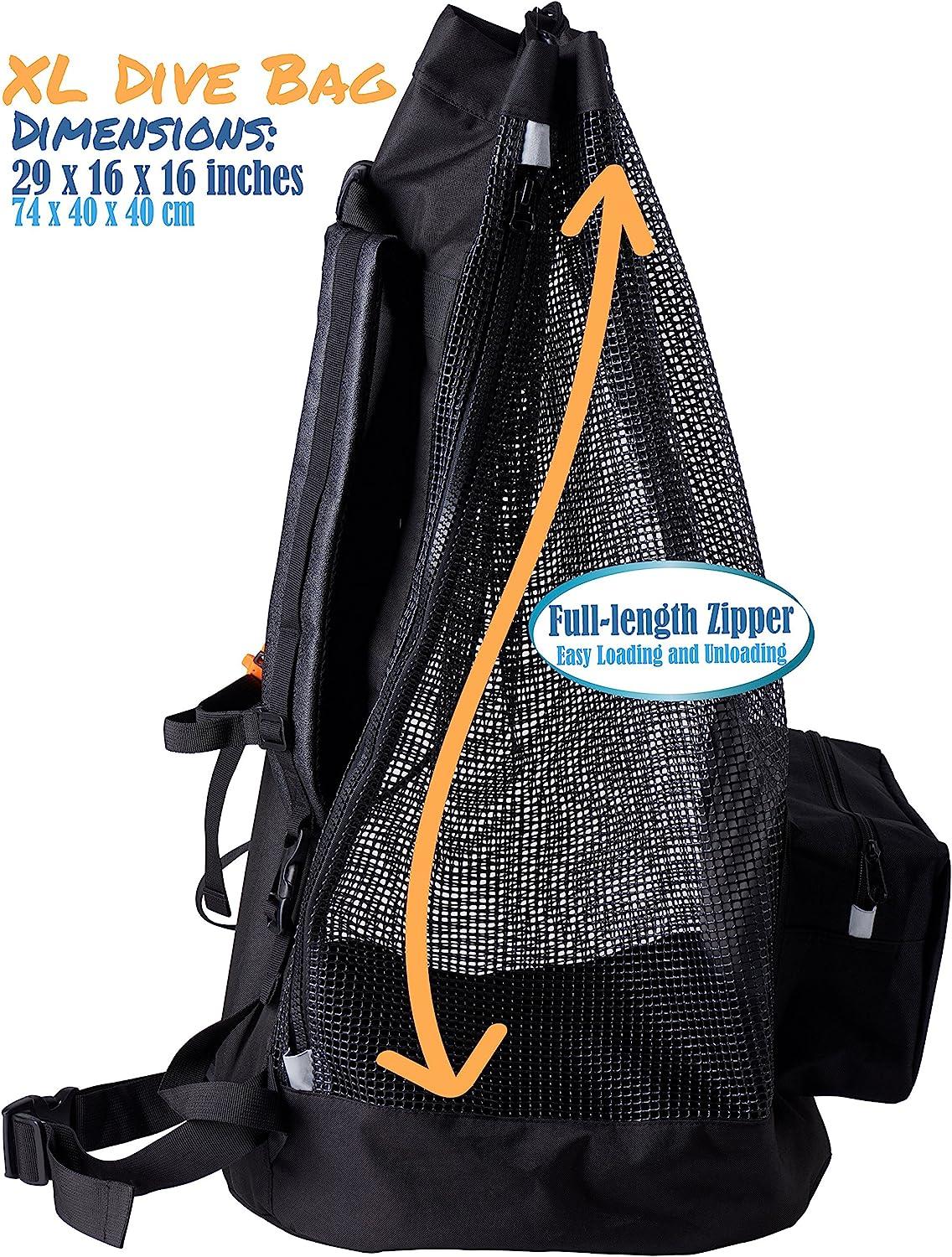 XL Athletico Scuba Diving Bag - Mesh Travel Backpack for Gear ...