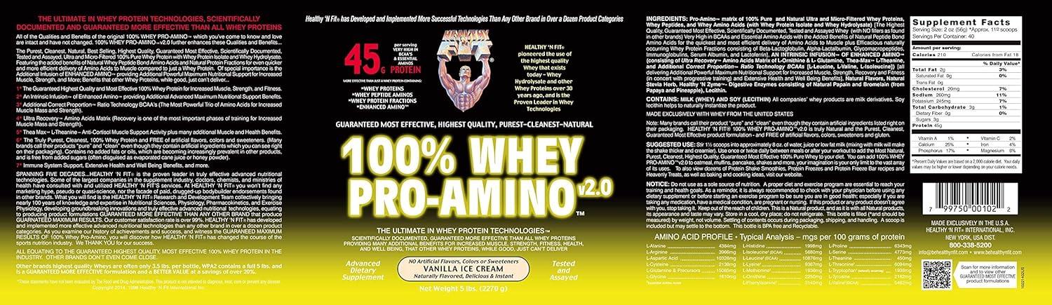Healthy N Fit 100% Whey Pro Amino V2.0 Vanilla Ice Cream 5 lb - Premium ... Healthy N Fit 100% Whey Pro Amino V2.0 Vanilla Ice Cream 5 lb - Premium ...