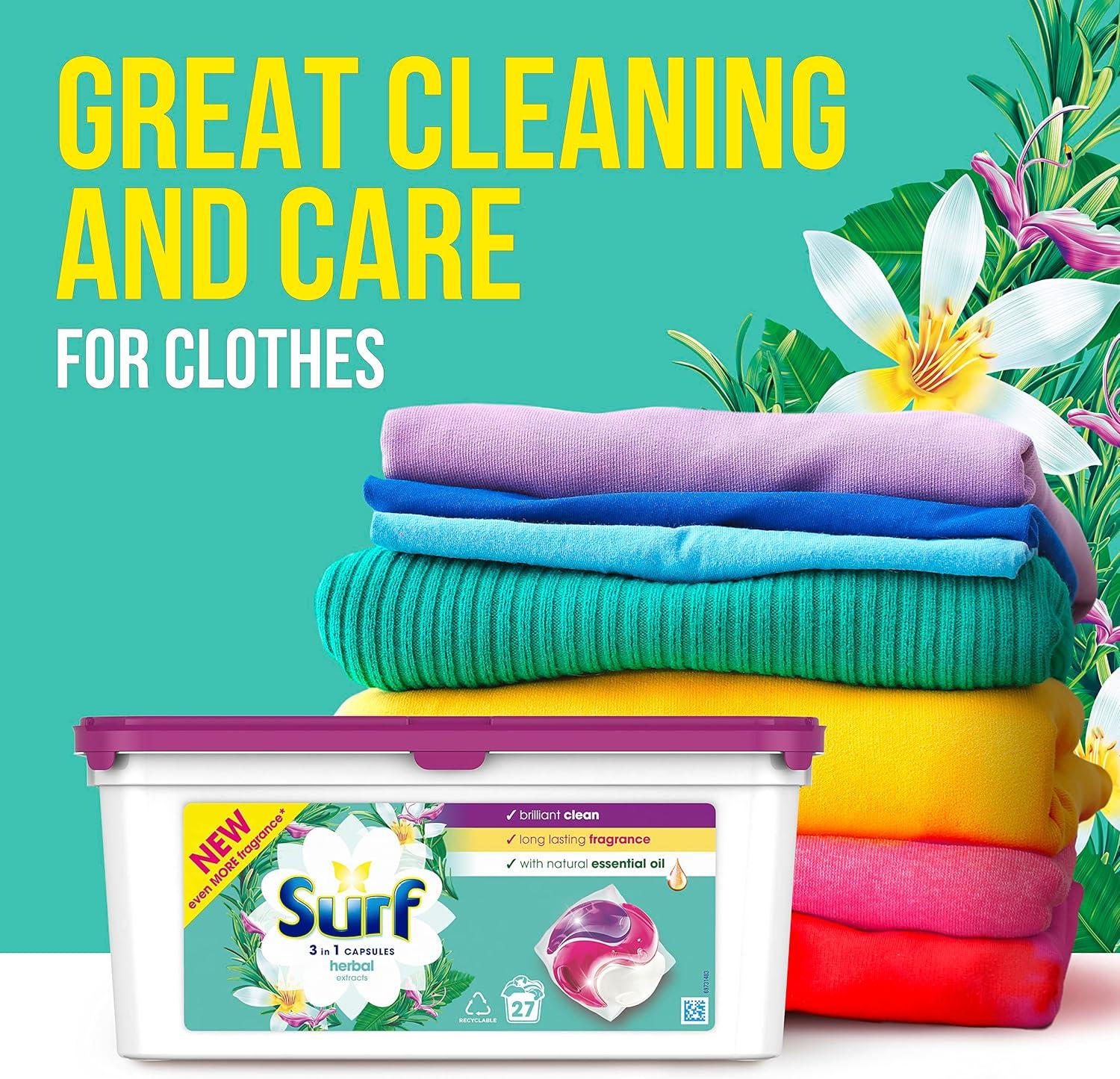 Surf Herbal Extracts 3-in-1 Capsules Washing Capsules - 27 Washes ...