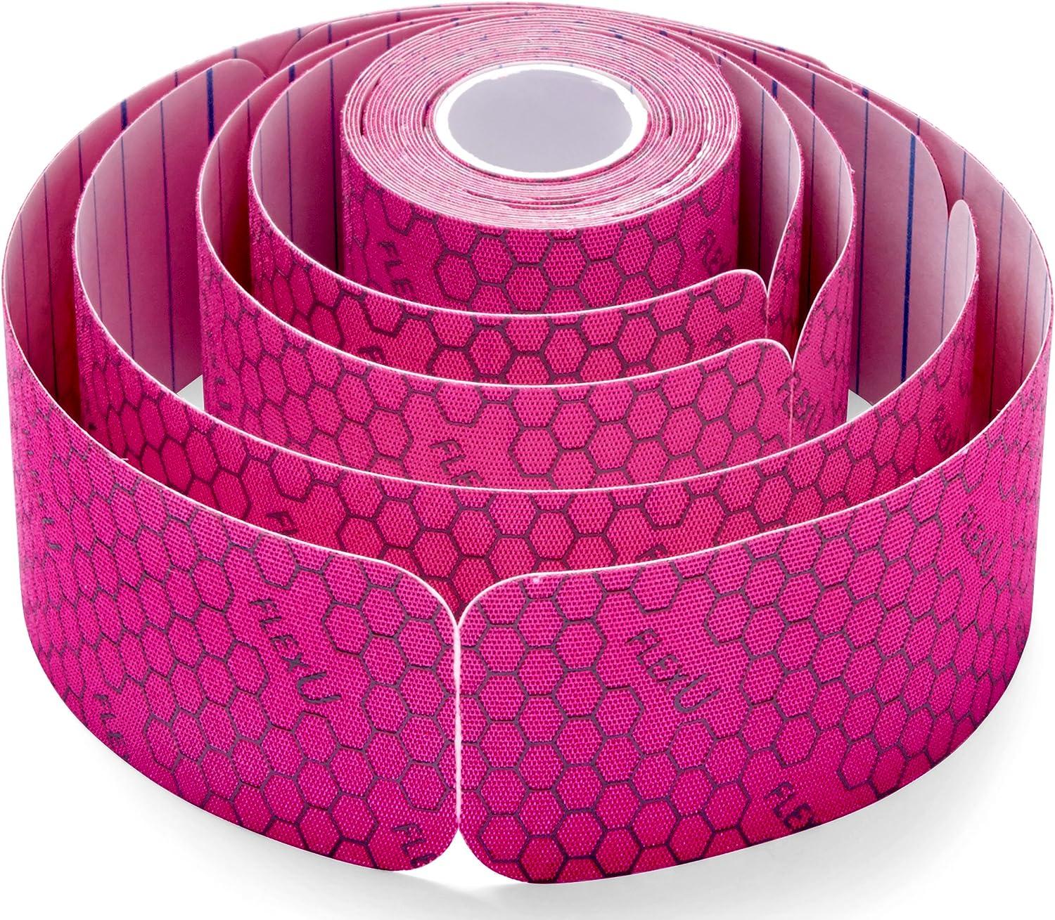 FlexU Kinesiology Tape - Pink 16.4ft Pre-Cut Roll | Advanced Strength ...
