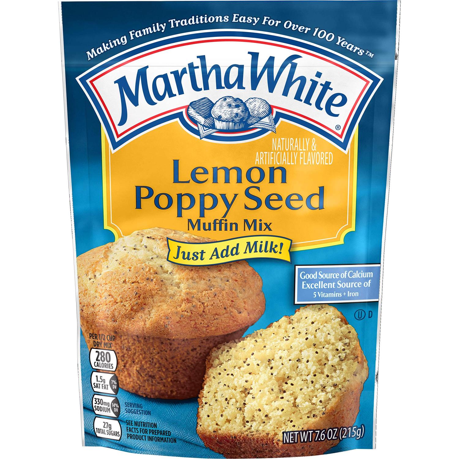 Martha White Lemon Poppy Seed Muffin Mix 7.6 oz - Delicious Baking Mix ...